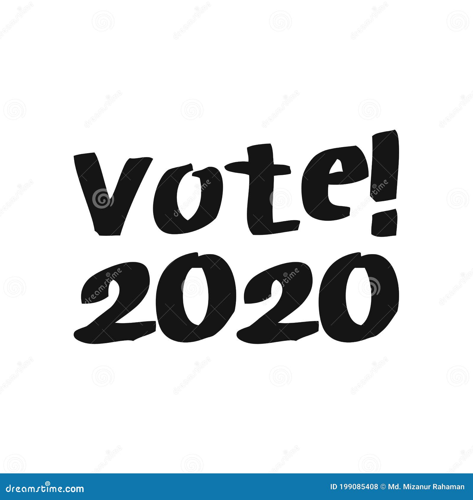 Vote 2020 Handwritten Calligraphic Style Vector Design Stock Vector ...
