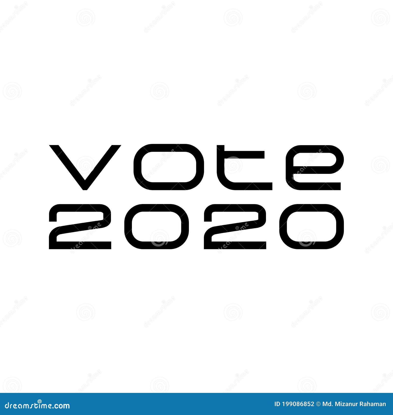 Vote 2020 Handwritten Calligraphic Style Vector Design Stock Vector ...