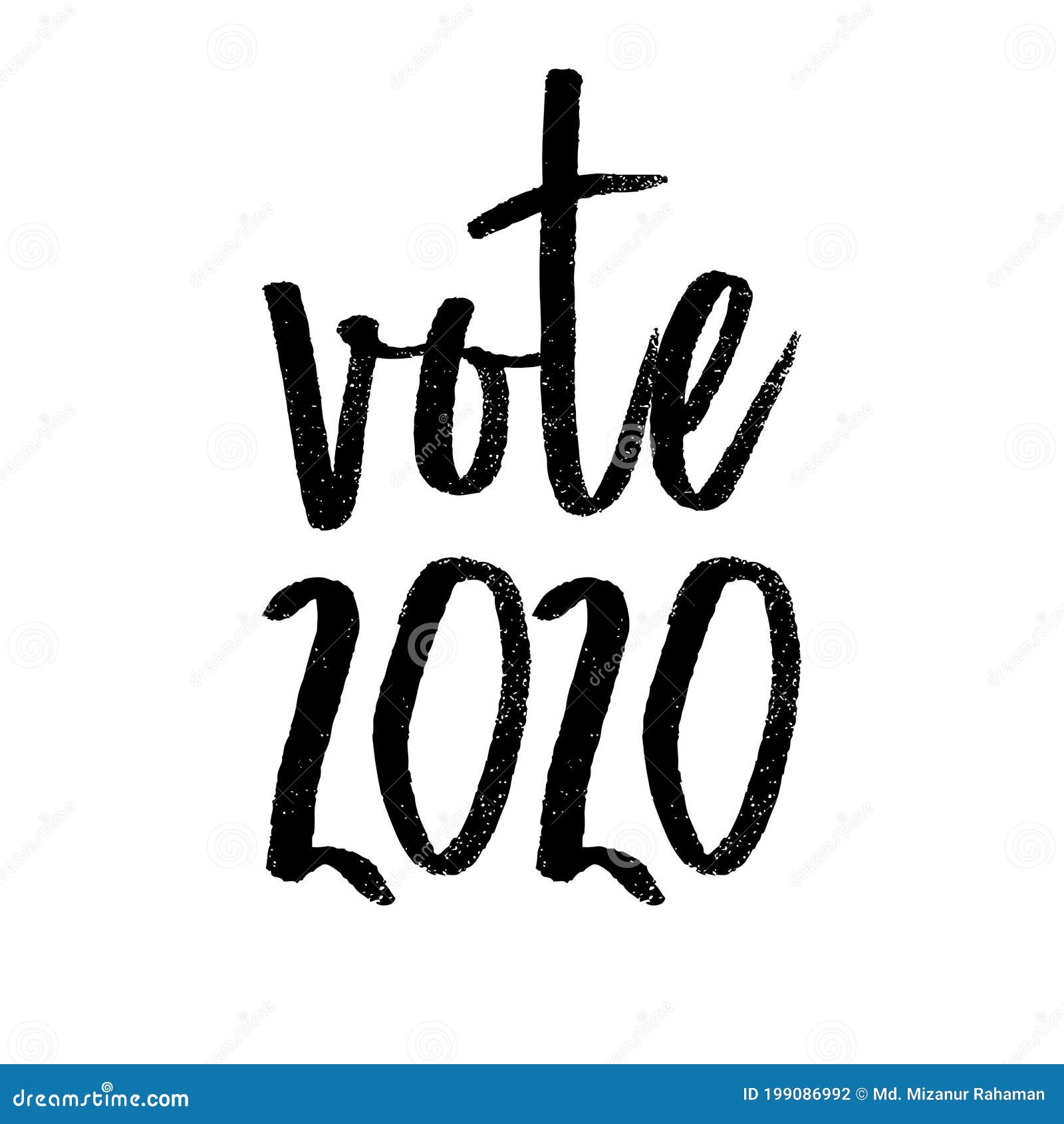 Vote 2020 Handwritten Calligraphic Style Vector Design Stock Vector ...