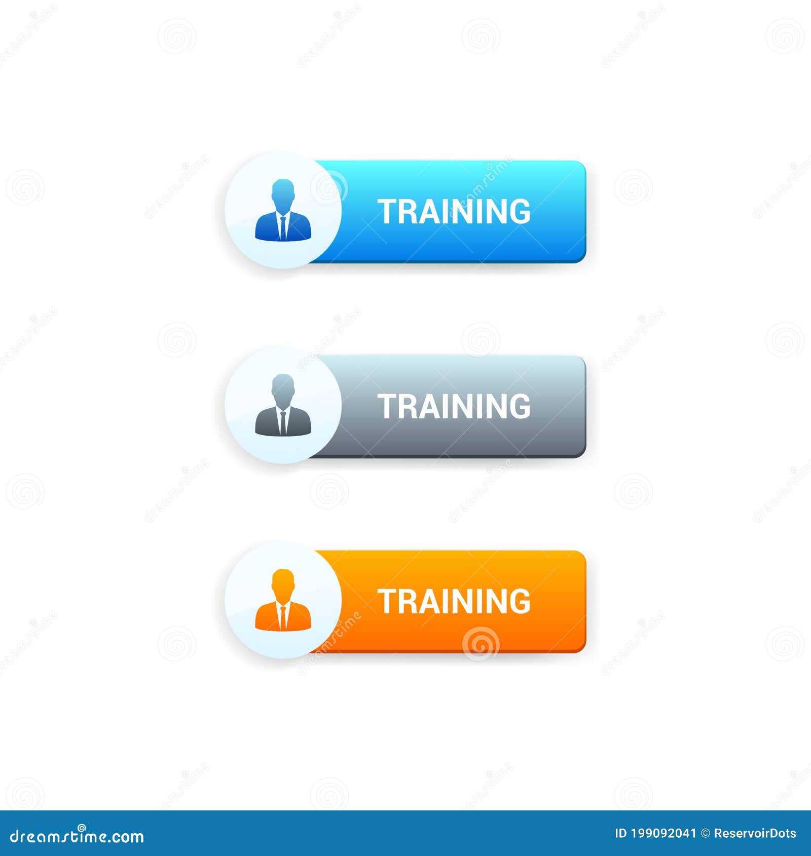 Training Web Buttons stock vector. Illustration of skill - 199092041