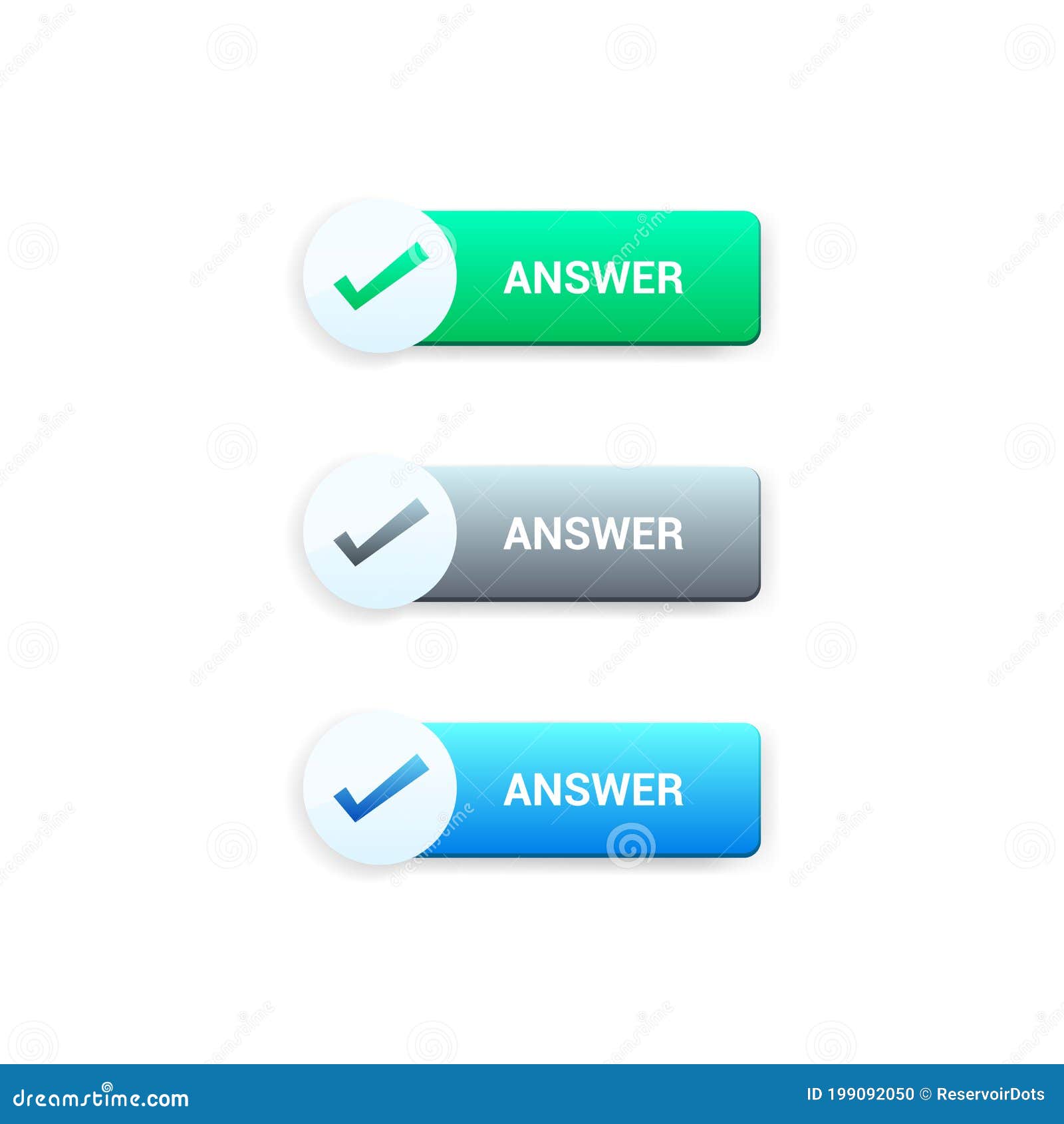 Answer Web Buttons stock vector. Illustration of speech - 199092050