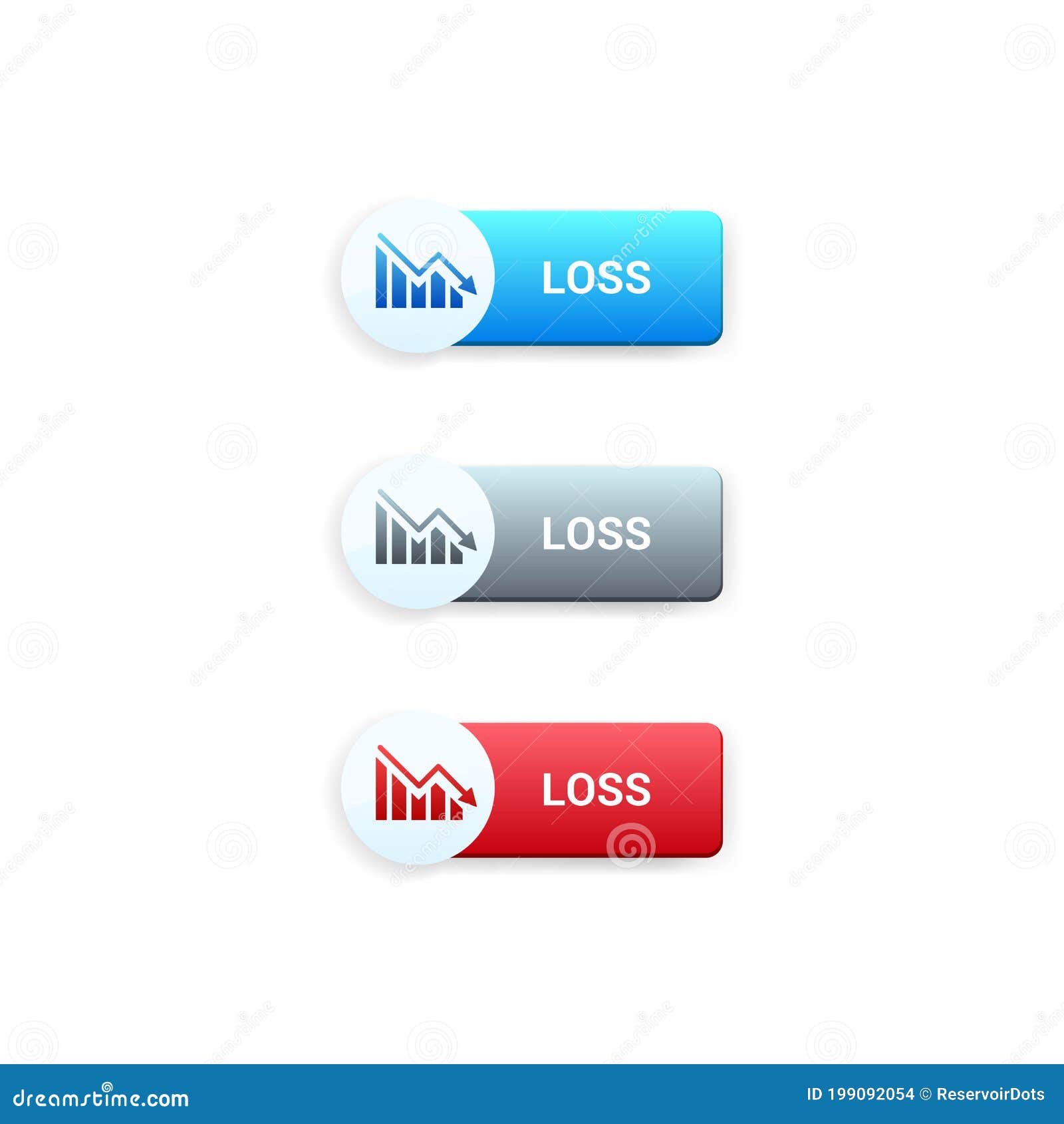Loss Web Buttons stock vector. Illustration of icon - 199092054