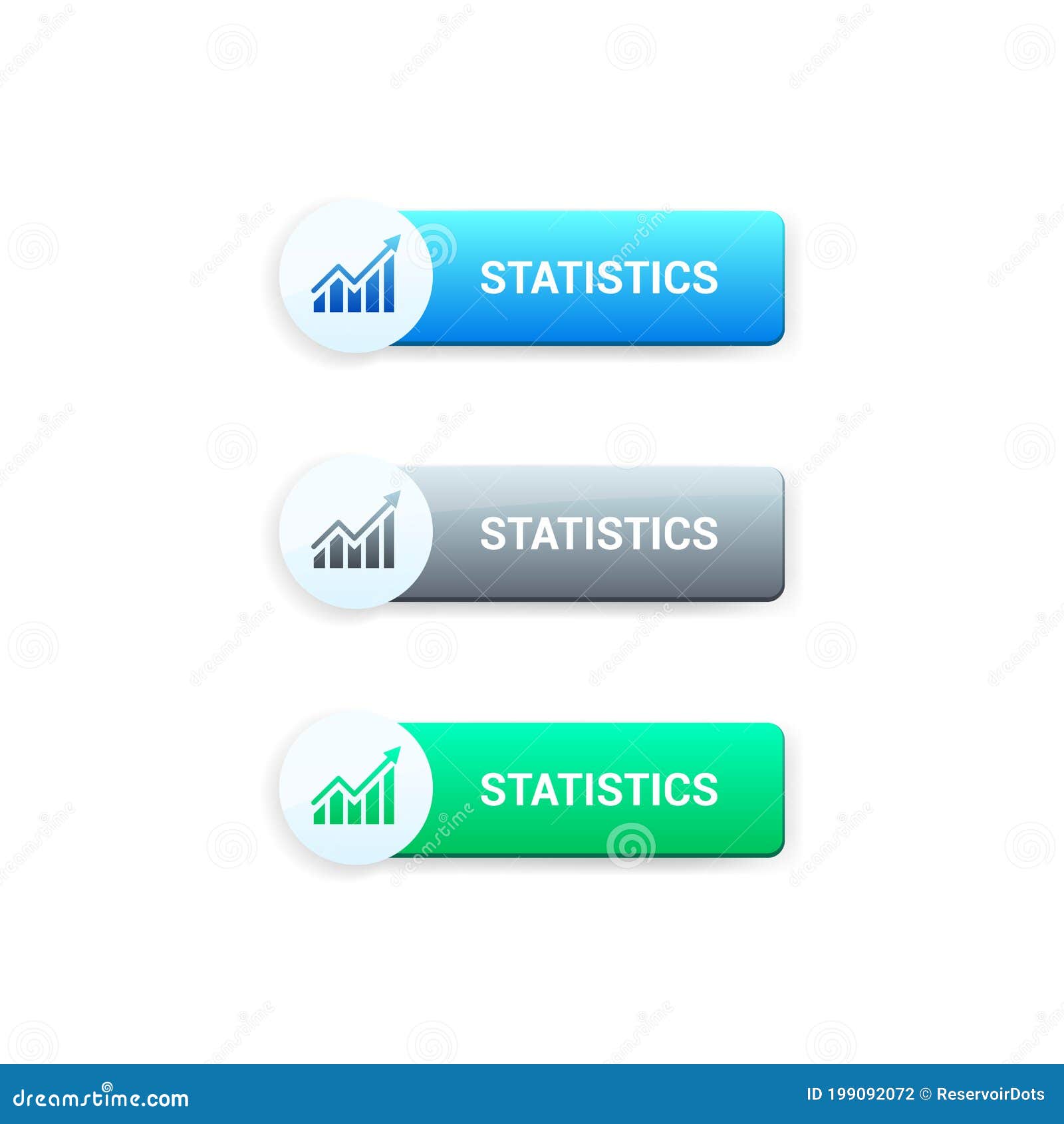 Statistics Web Buttons stock vector. Illustration of design - 199092072