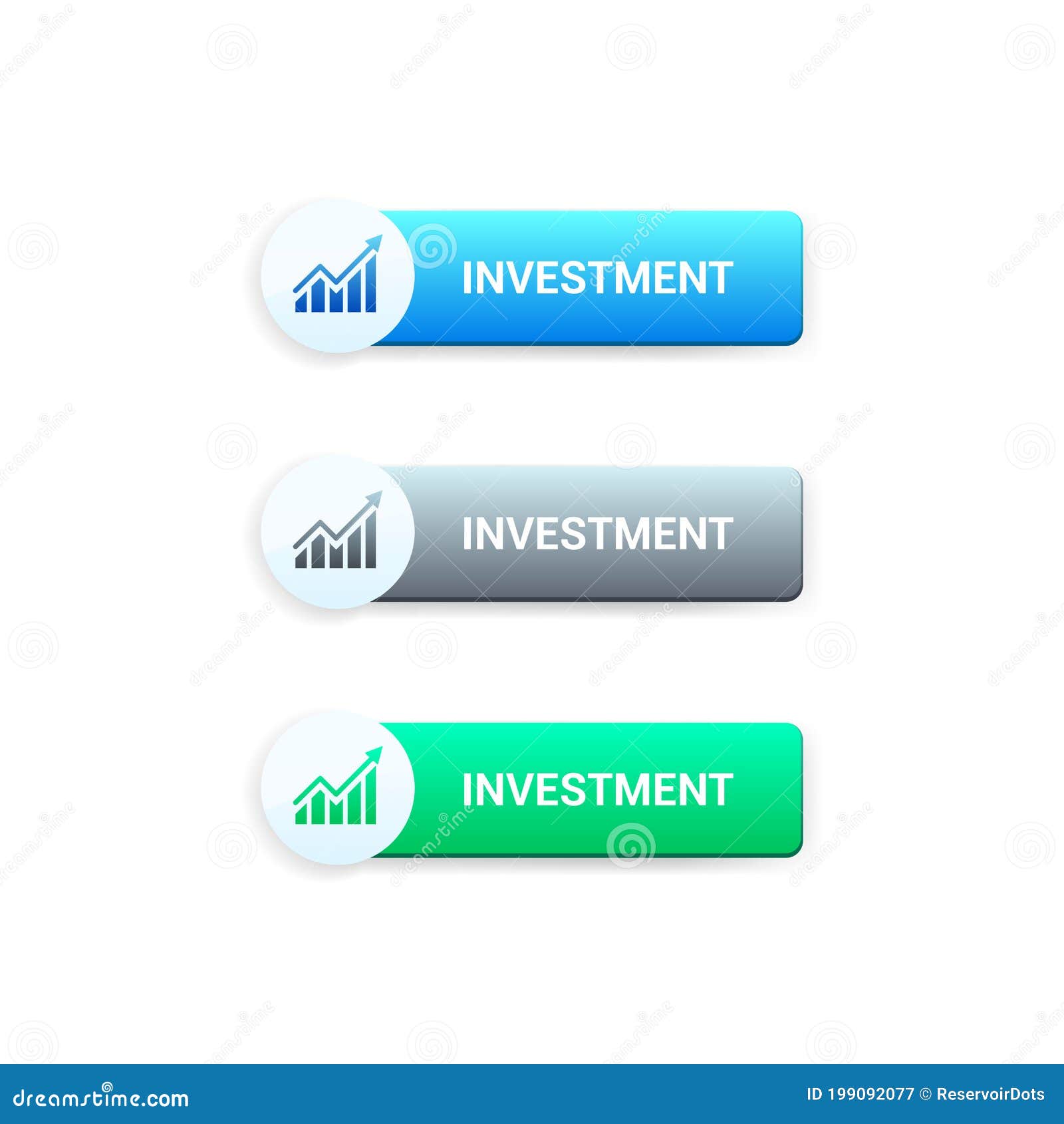 Investment Web Buttons stock vector. Illustration of wealth - 199092077