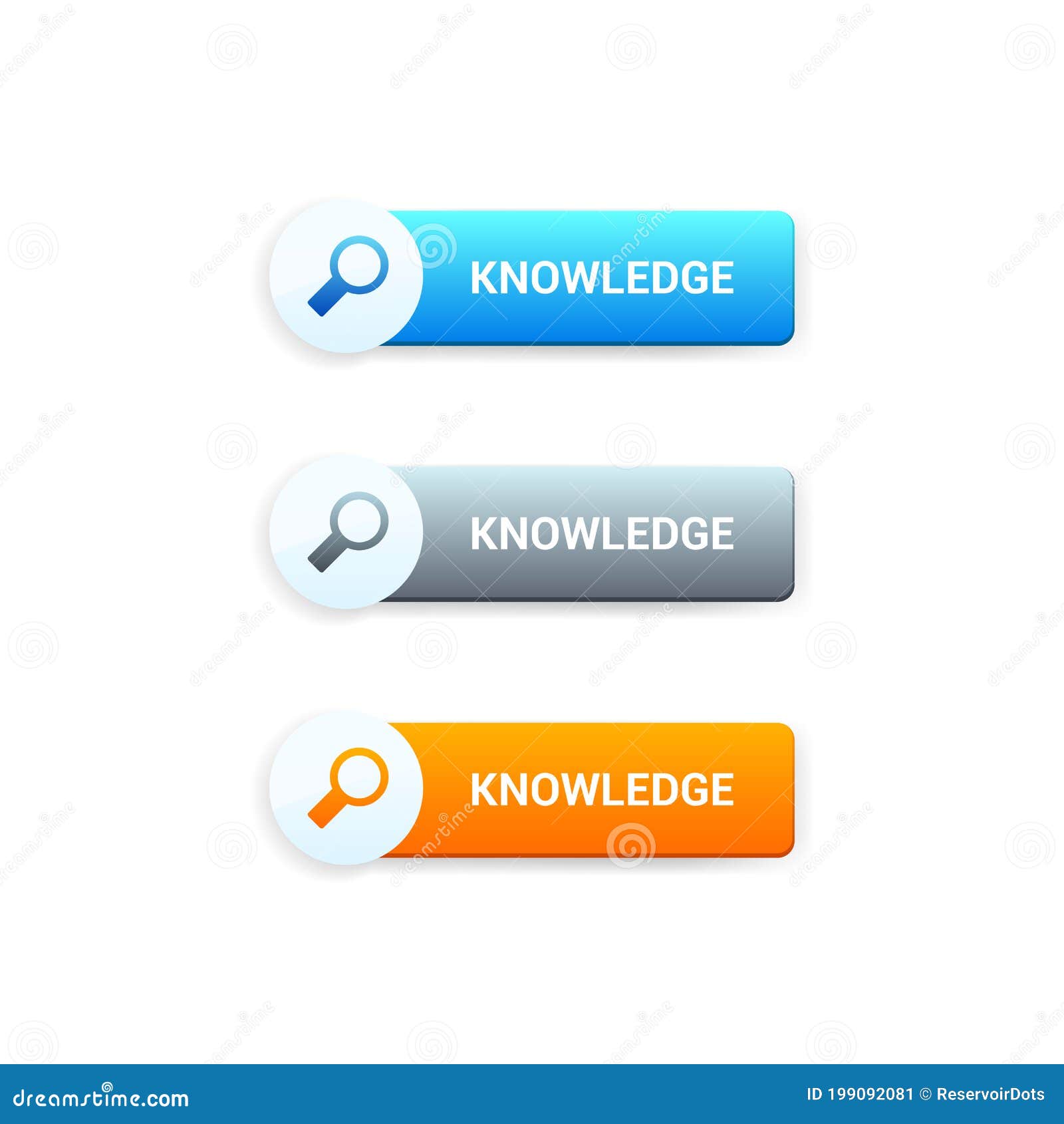 Knowledge Web Buttons stock vector. Illustration of brain - 199092081