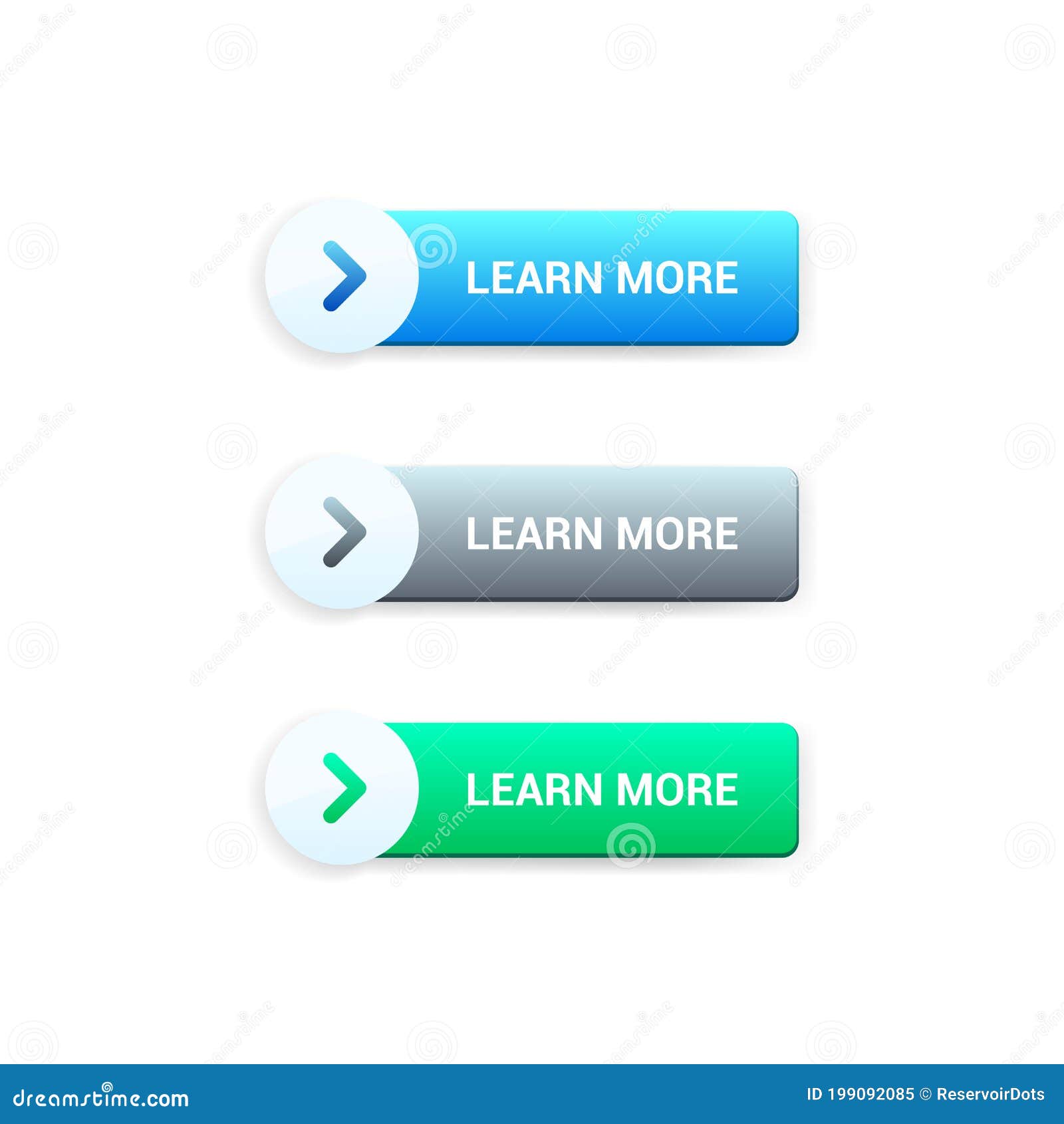 Learn More Web Buttons stock vector. Illustration of buttons - 199092085