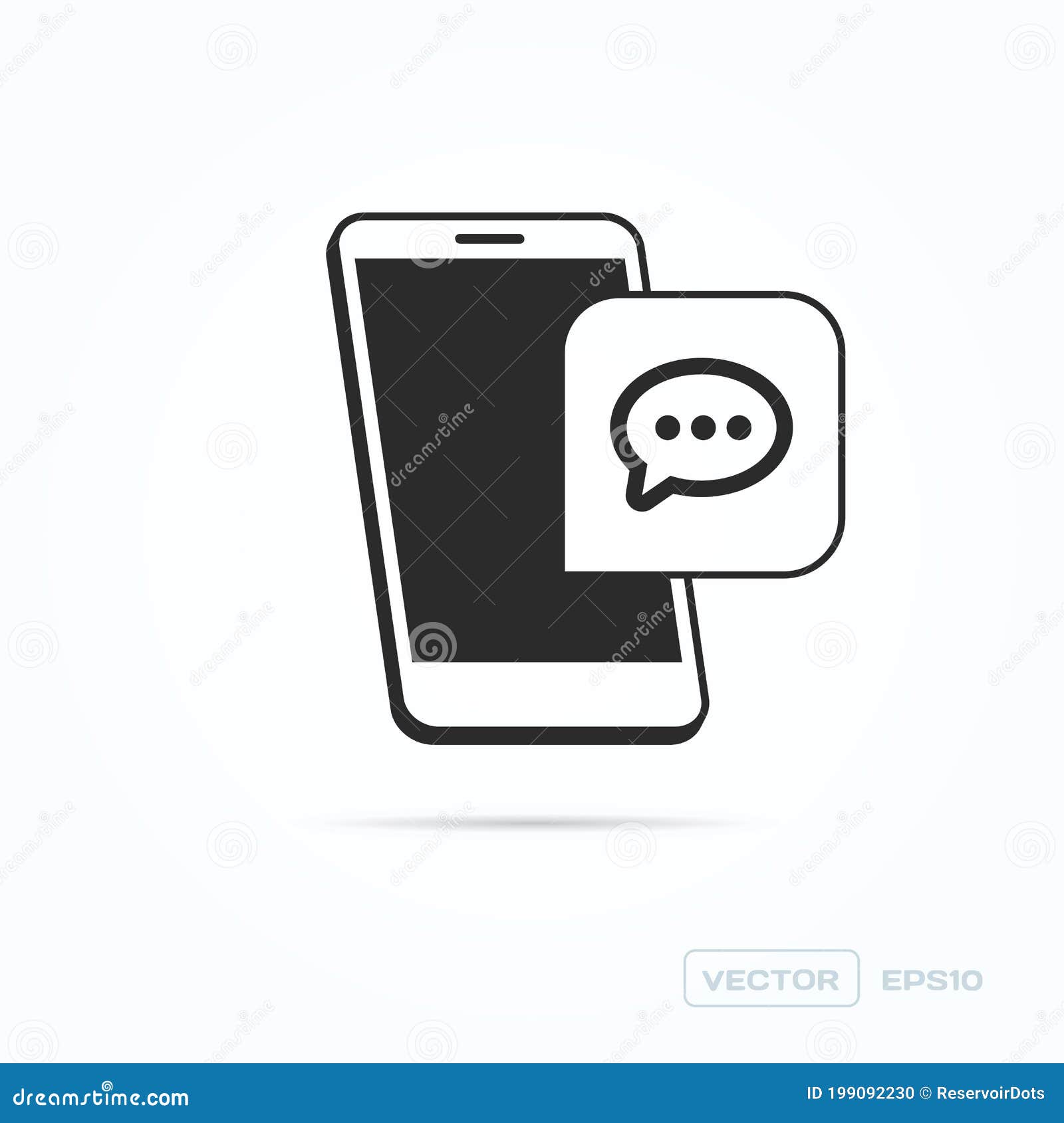 Phone Message Icon stock vector. Illustration of icon - 199092230