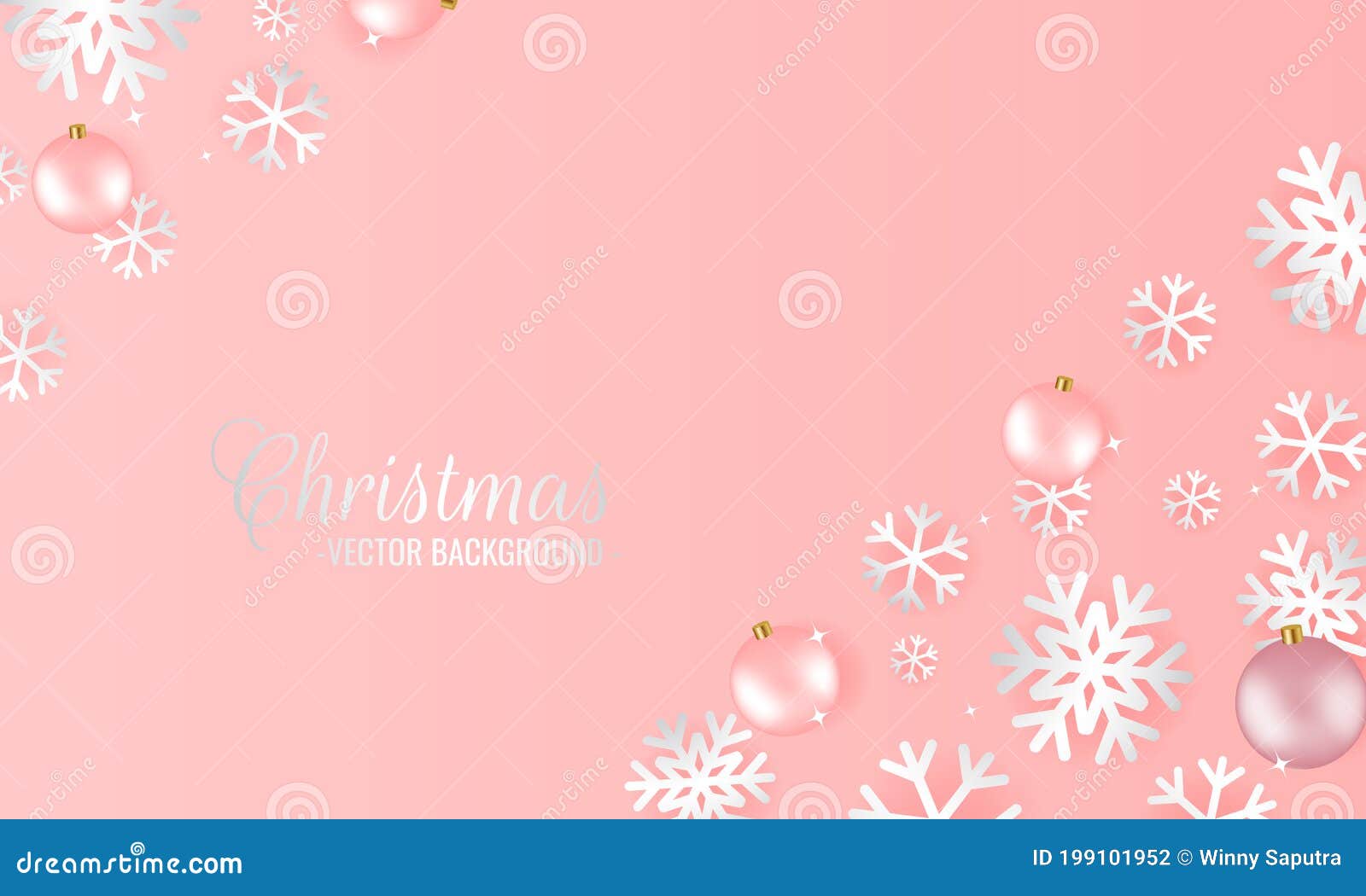 Snowflake Pink Gradient Landscape Wallpaper. Christmas Vector ...