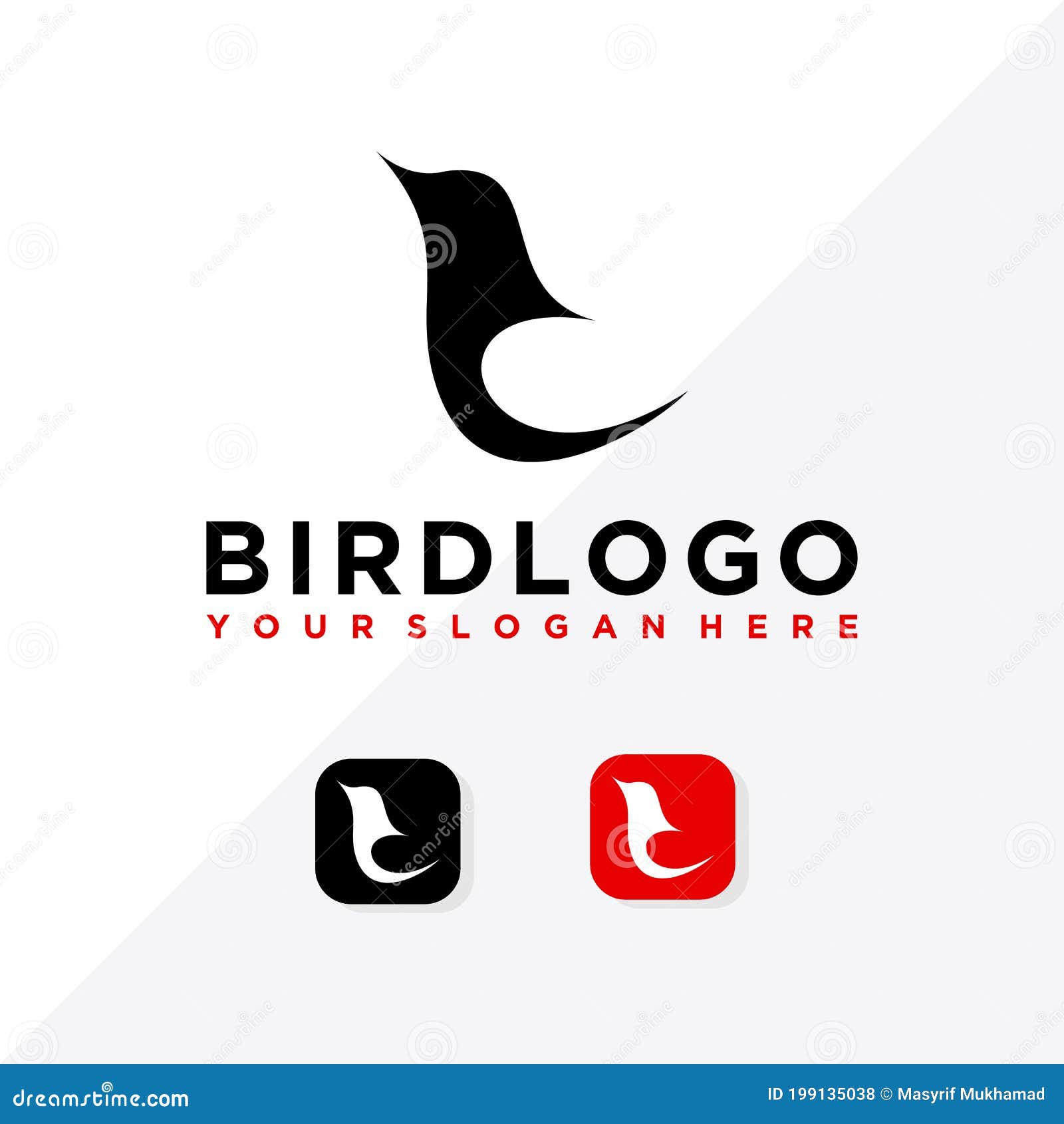 Bird logo with app icon stock vector. Illustration of abstract - 199135038