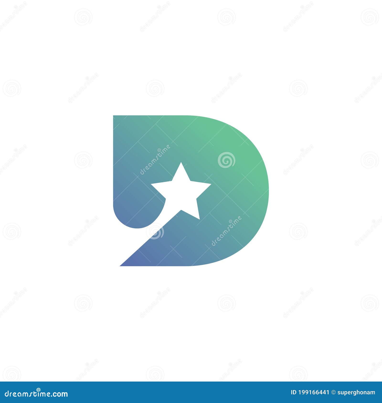 Letter D with Star Symbol Logo Design Template Stock Vector ...