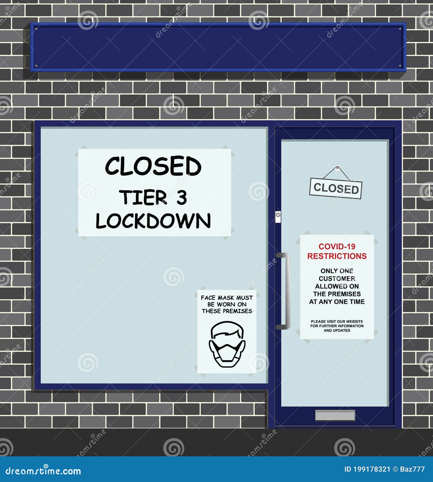 Covid-19 Lockdown Illustration On World Map Background. Royalty-Free ...