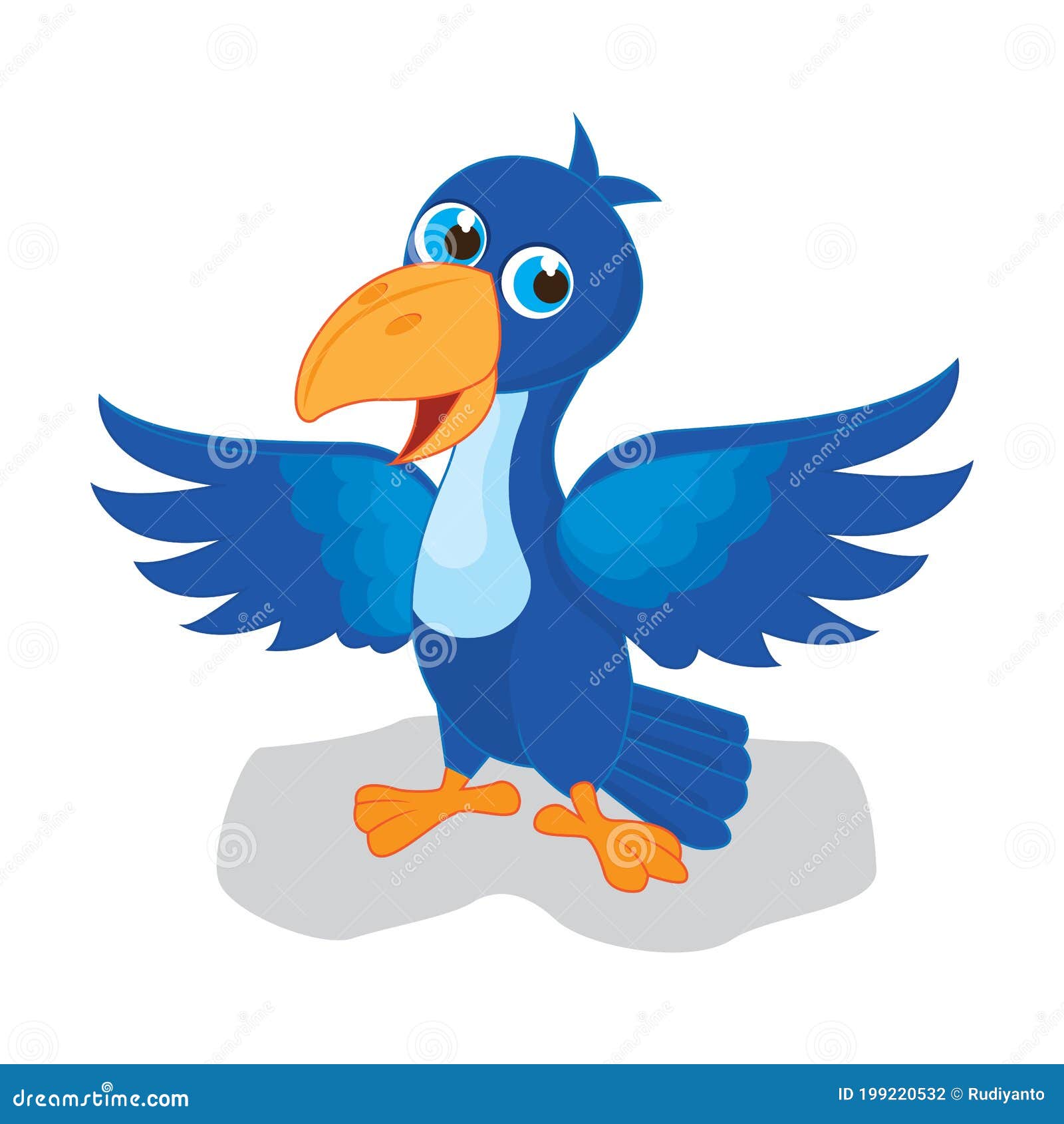 Illustration of Happy Cartoon Bird Stock Vector - Illustration of ...