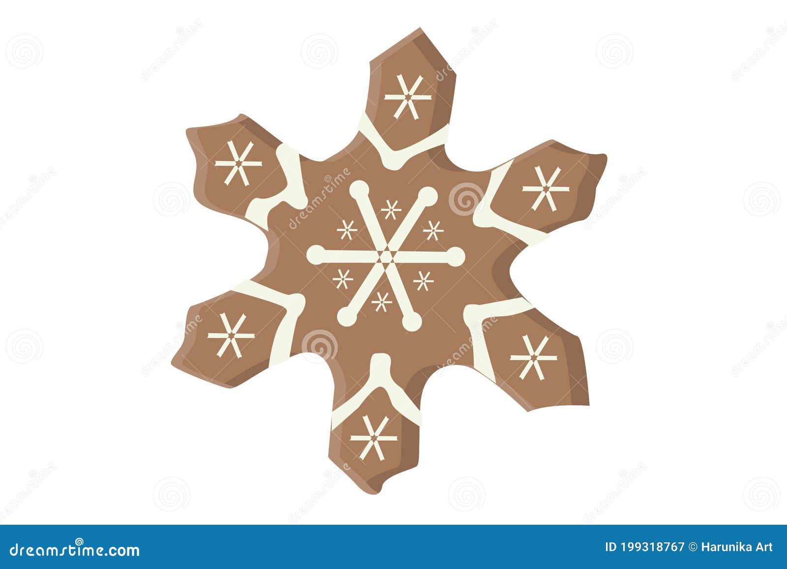 Christmas Gingerbread in Snowflake Shape Stock Vector - Illustration of ...