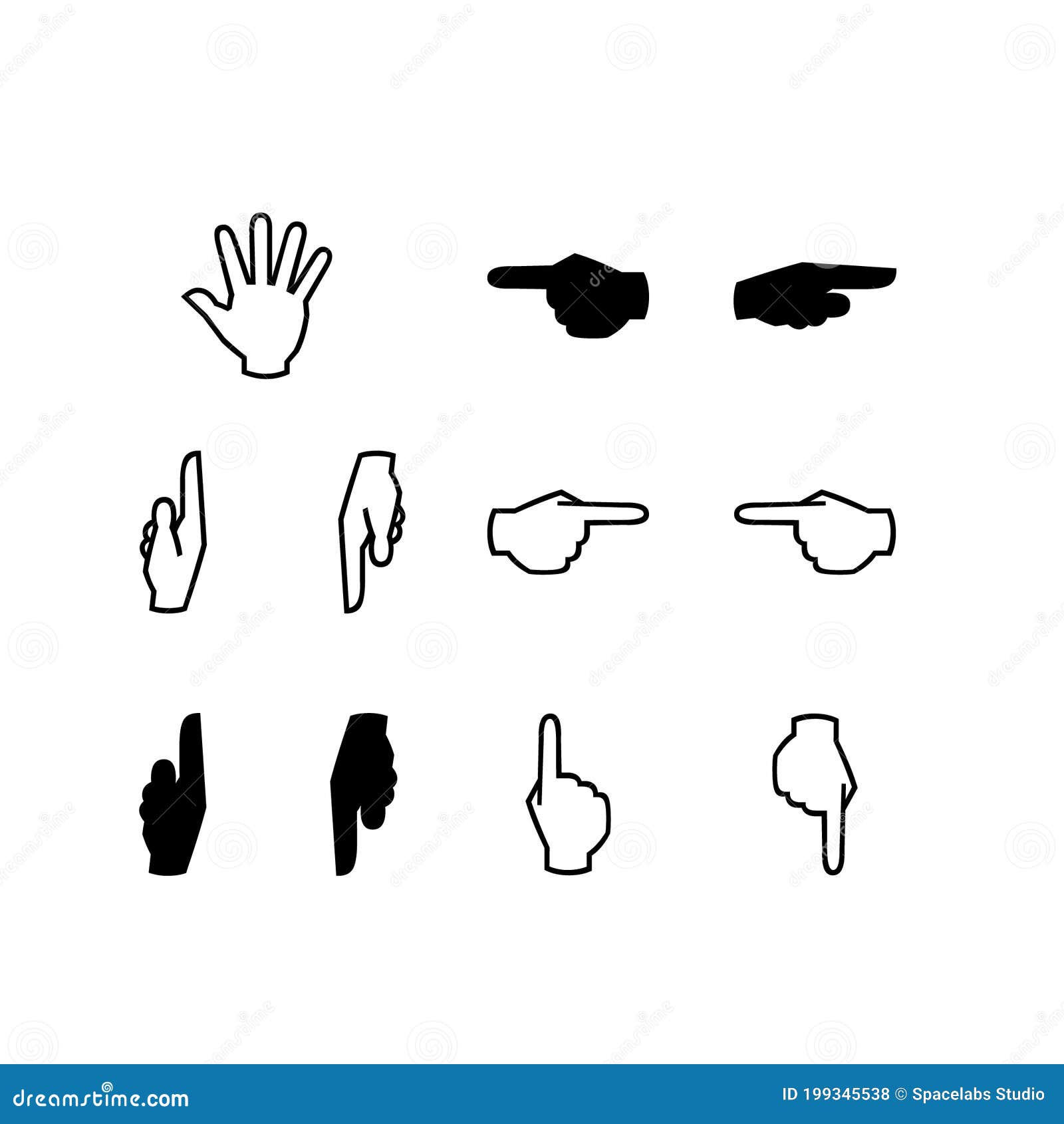 Web Icon Hand Fingers Icon Design Vectors Stock Vector - Illustration ...