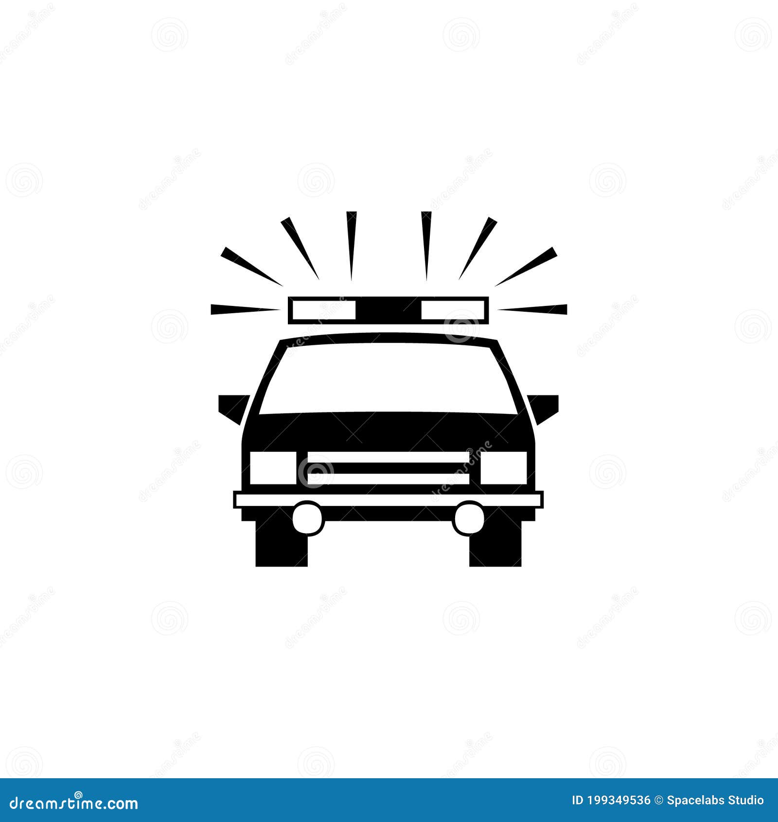 Police Car with Sirine Light Design Vector Icon Stock Illustration ...