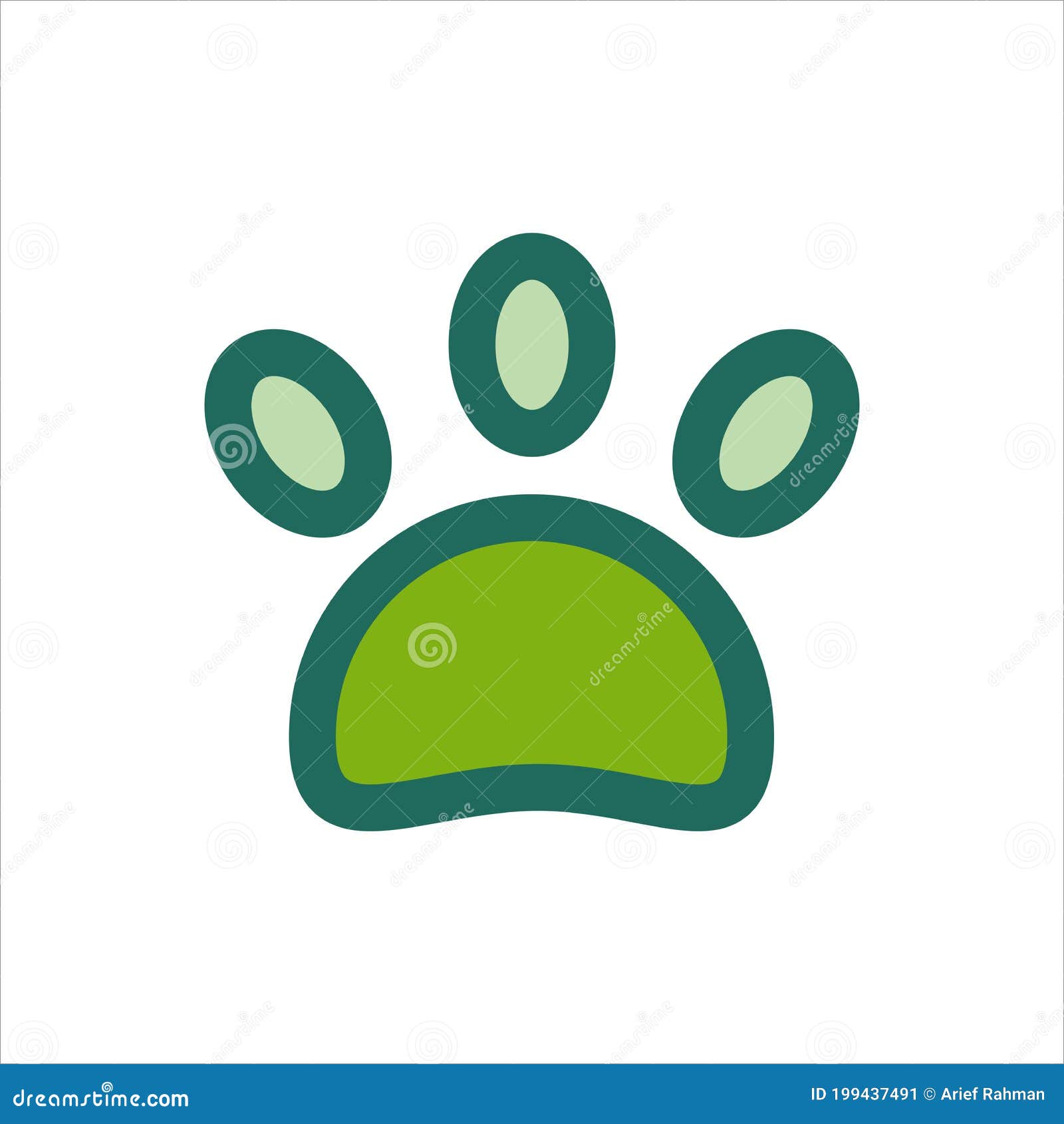 Flat Design Pet Paws Icon. Vector Icon Concept. Stock Vector ...