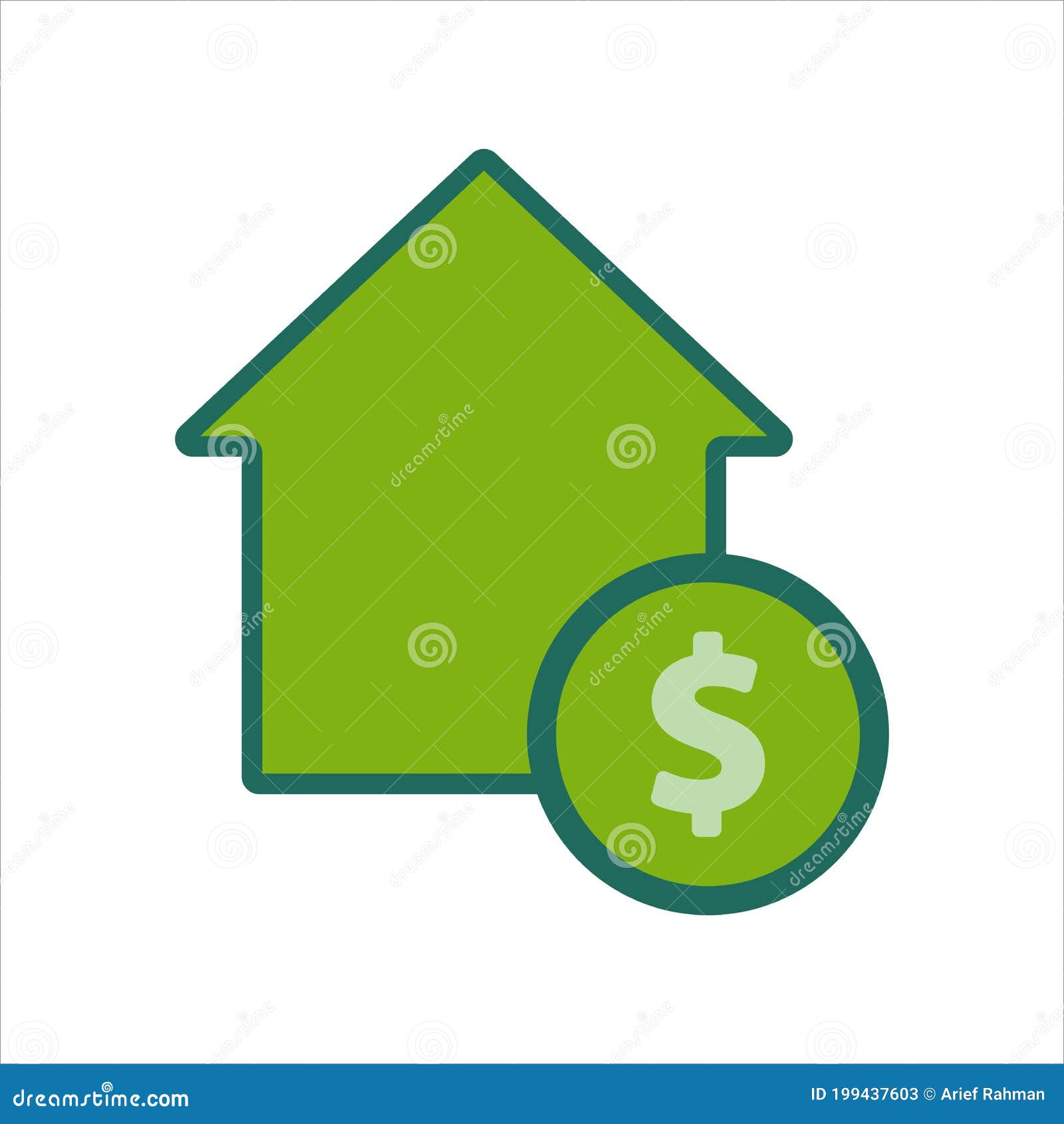 Home Icon. Home Icon with Money . Home Icon Concept for Mobile and Web ...