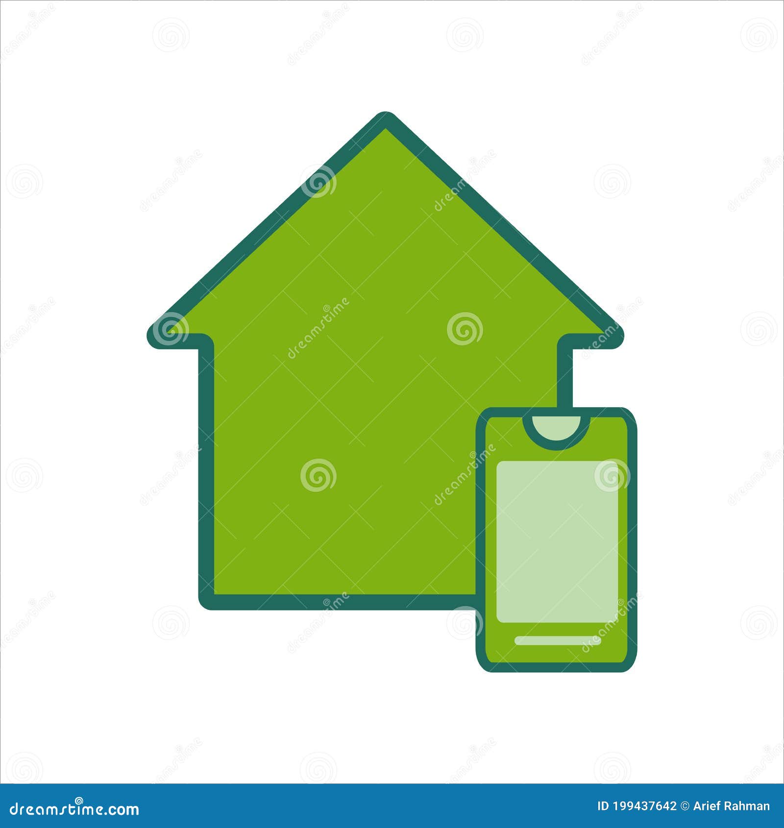 Home Icon. Home Icon with Smartphone . Home Icon Concept for Mobile and ...