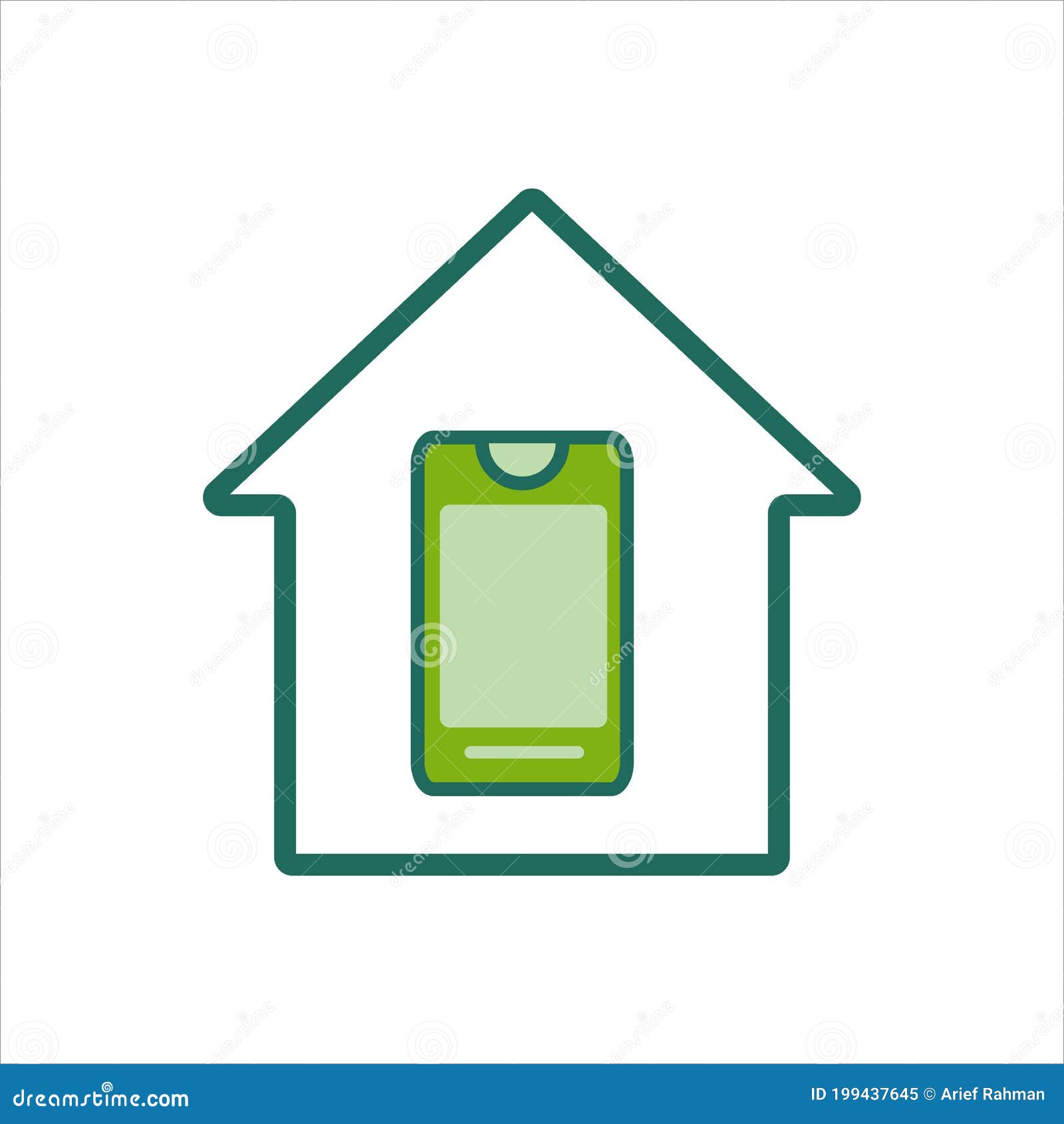 Home Icon. Home Icon with Smartphone . Home Icon Concept for Mobile and ...