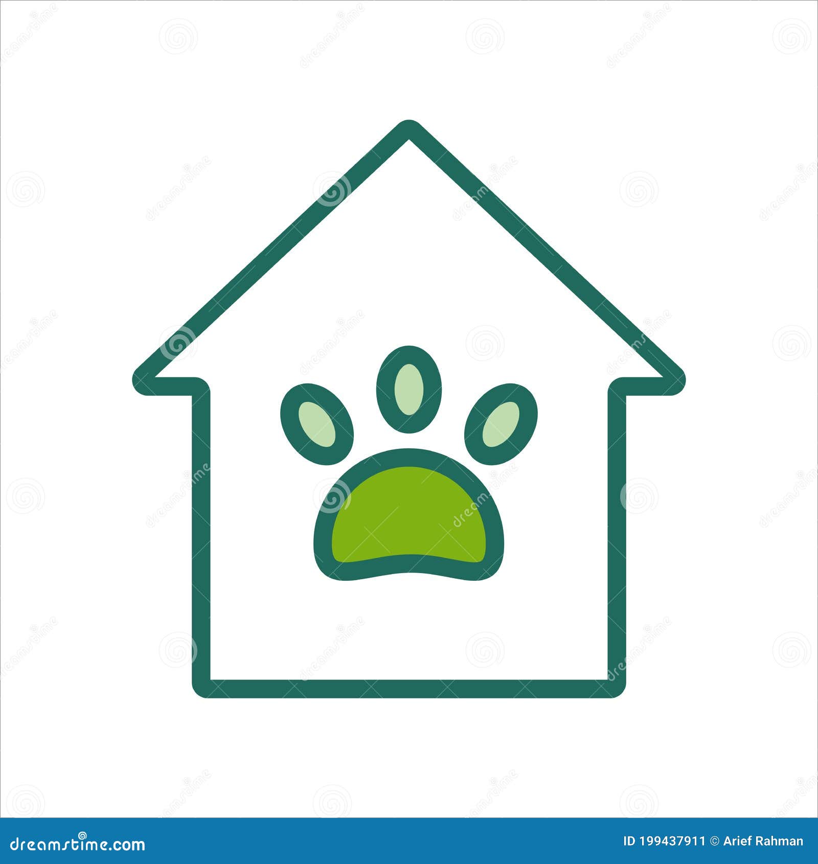 Home Icon. Home Icon with Pet Paw. Home Icon Concept for Mobile and Web ...