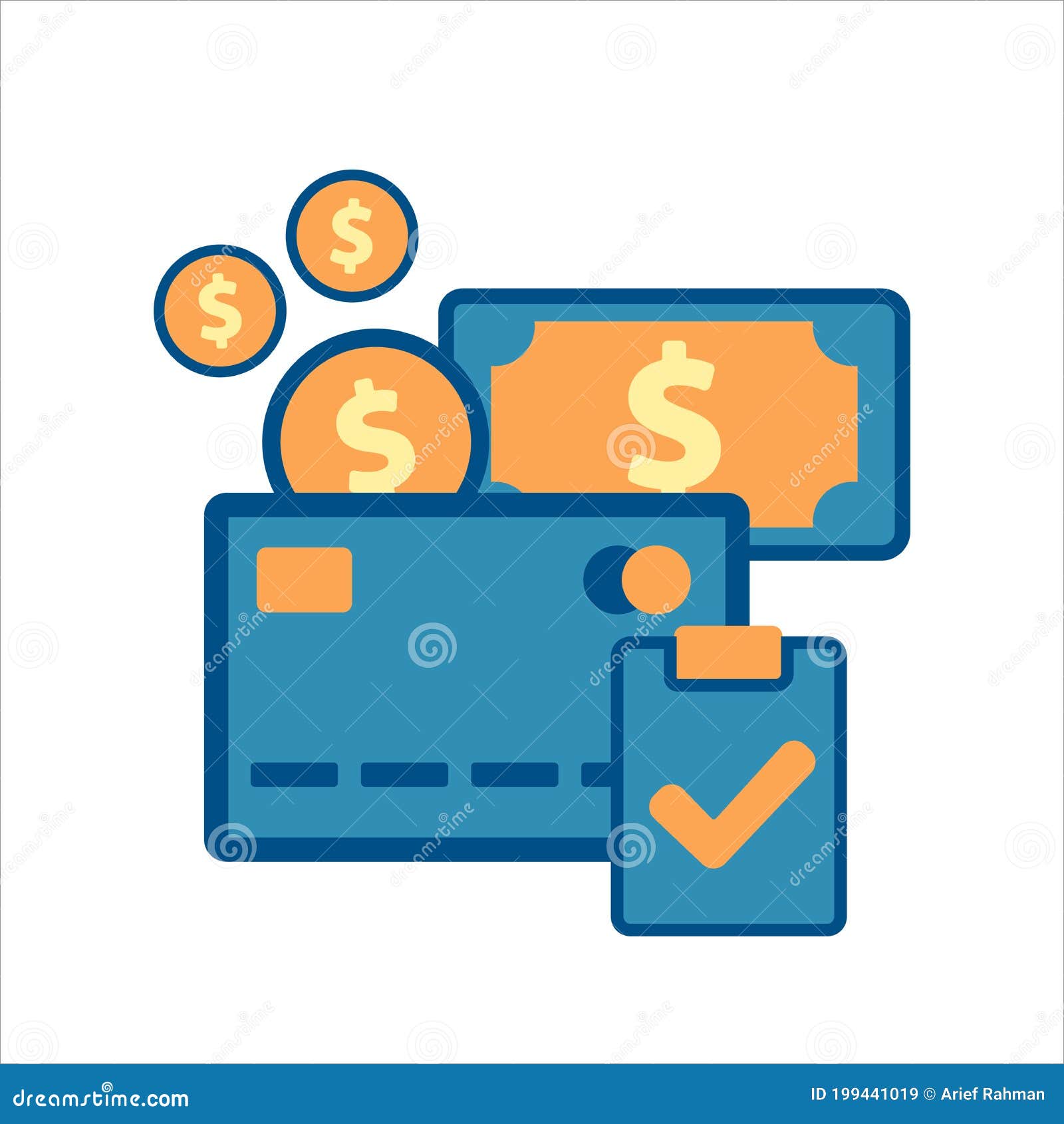 Credit Card Icon Vector. Credit Card with Task Icon .flat Design Style ...
