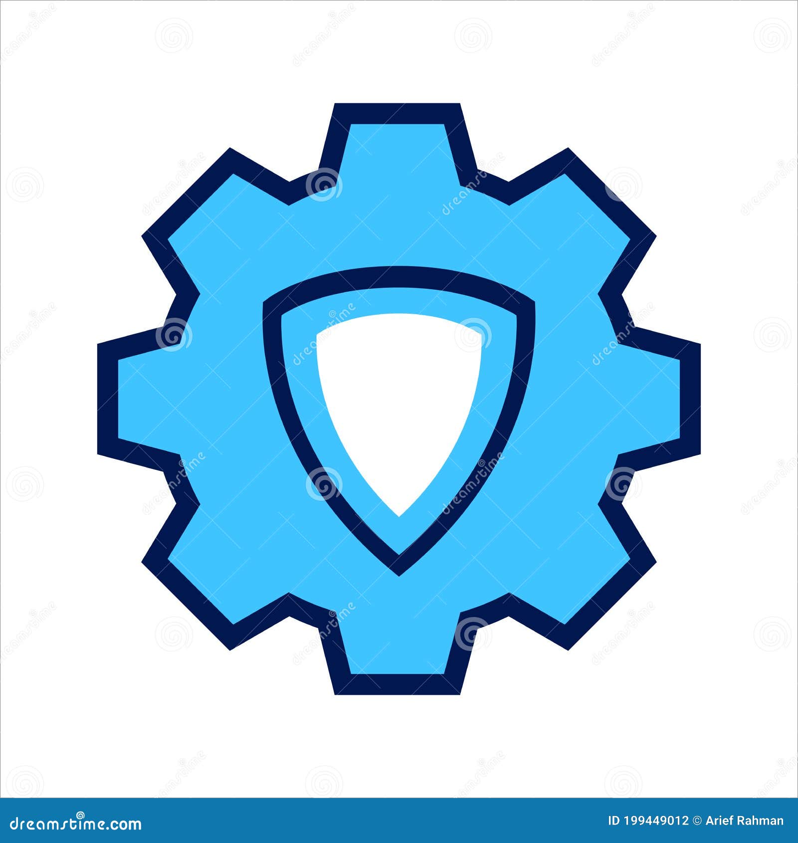 Setting Icon. Setting with Security Shield Symbol. Concept of Security ...