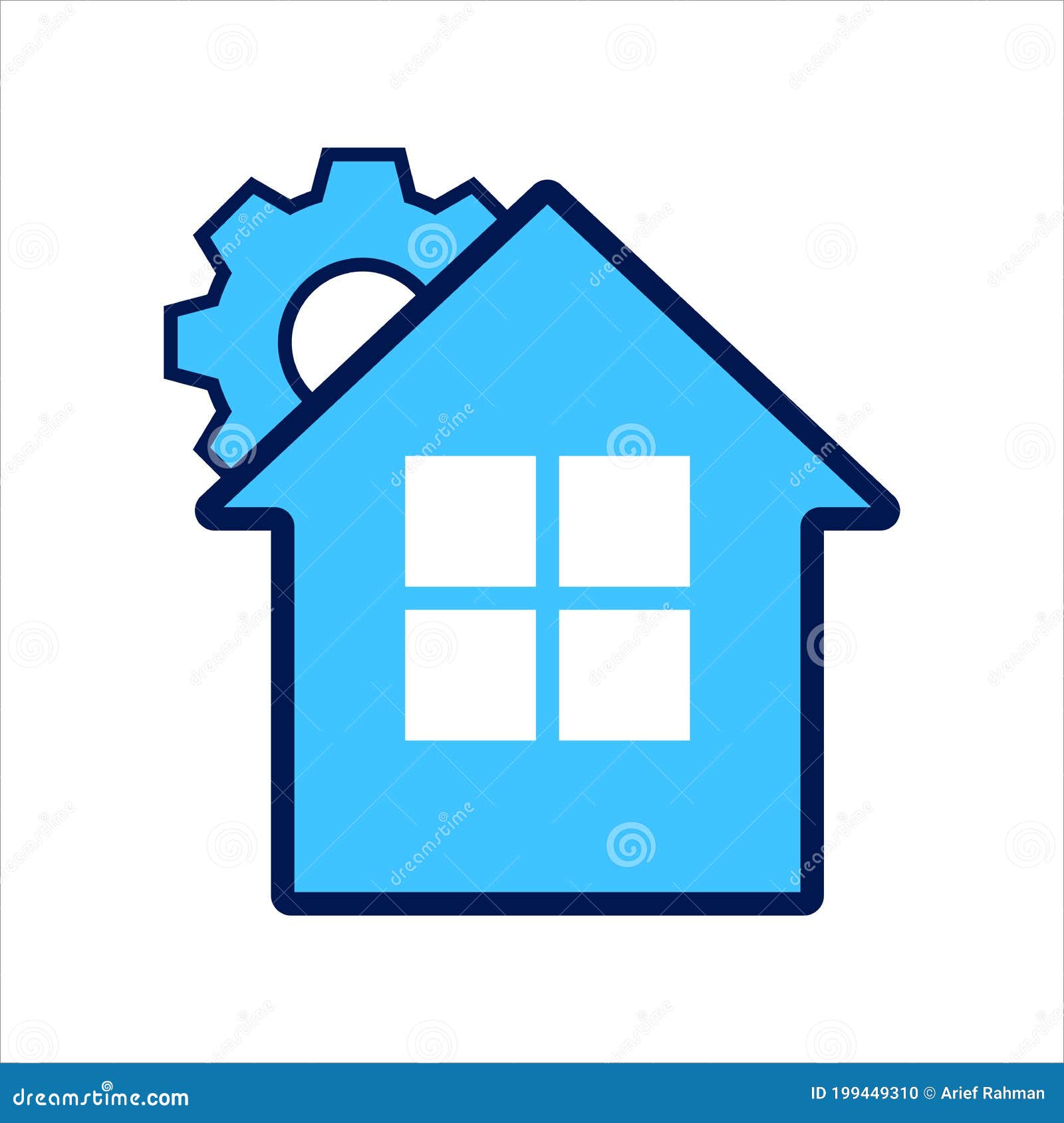 Setting Icon. Setting with House Symbol. Concept of Smart House ...