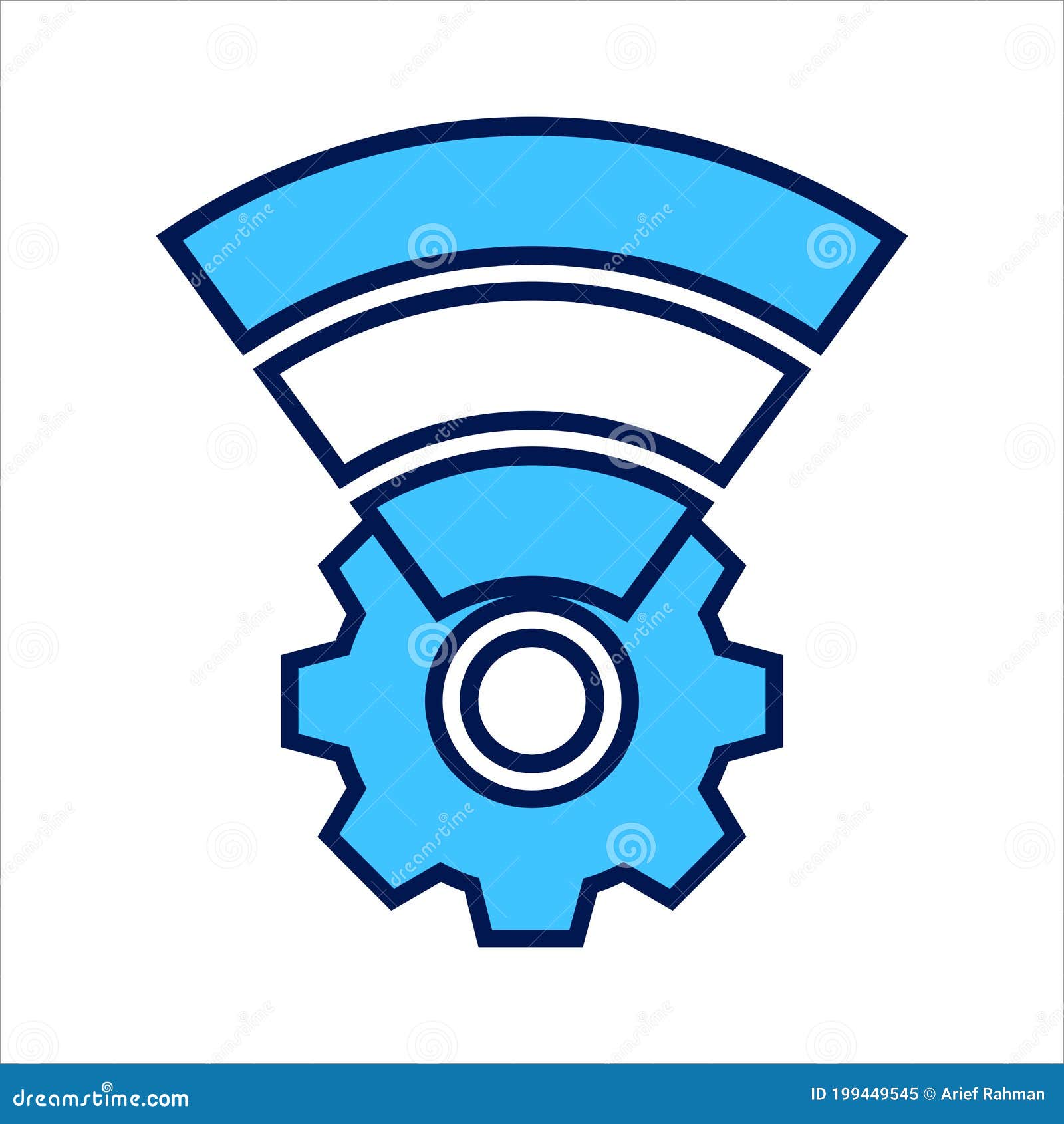 Setting Icon. Setting with Wireless Connection Symbol. Concept of ...