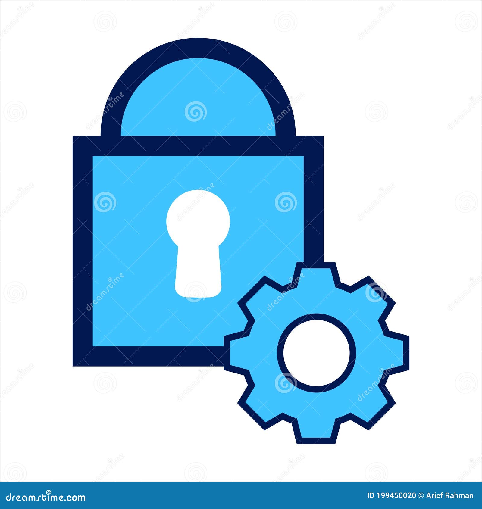 Setting Icon. Setting with Security Lock . Concept of Security ...