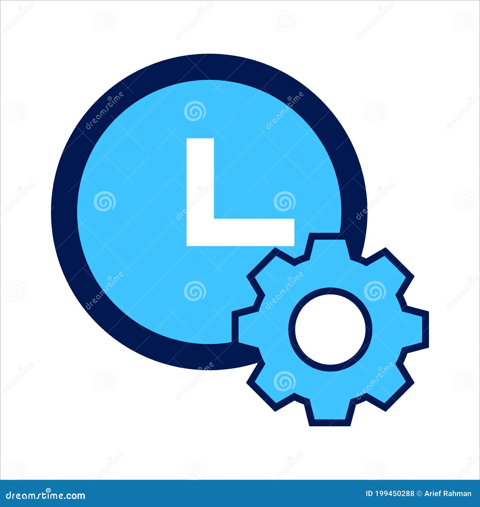 Setting Icon. Setting with Time Symbol. Concept of Time Management ...