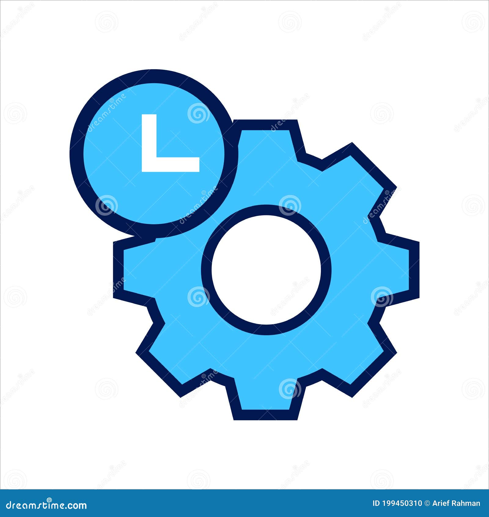 Setting Icon. Setting with Time Symbol. Concept of Time Management ...