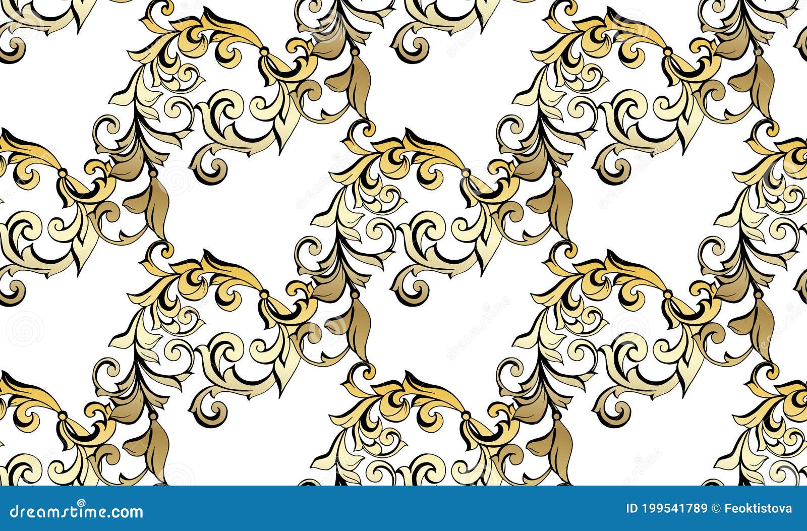 Retro Ornament Antique Acanthus. Seamless Pattern. Stock Vector - Illustration of gothic ...