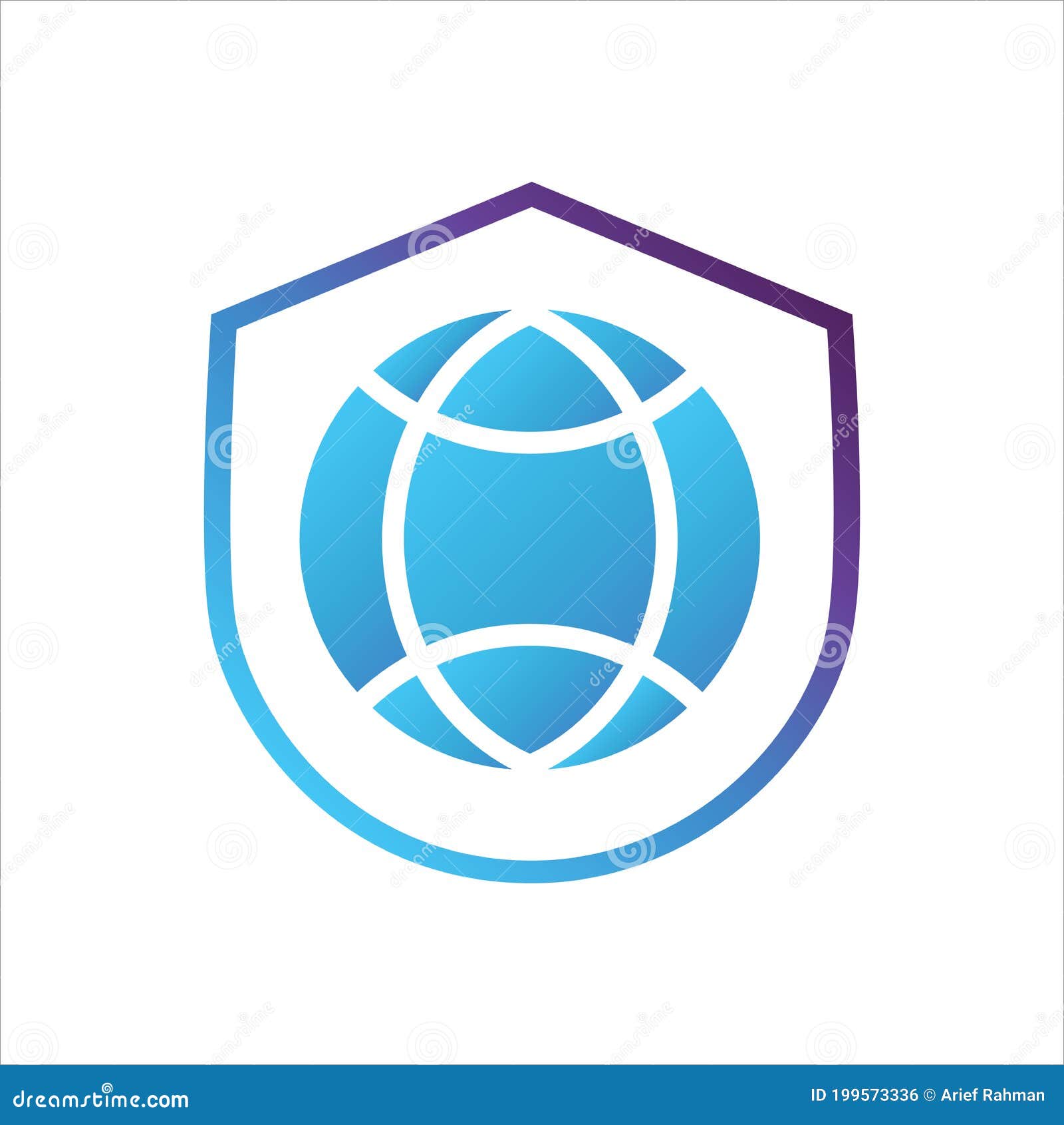 Security Shield Icon. Shield with Globe Symbol. Concept of Global ...
