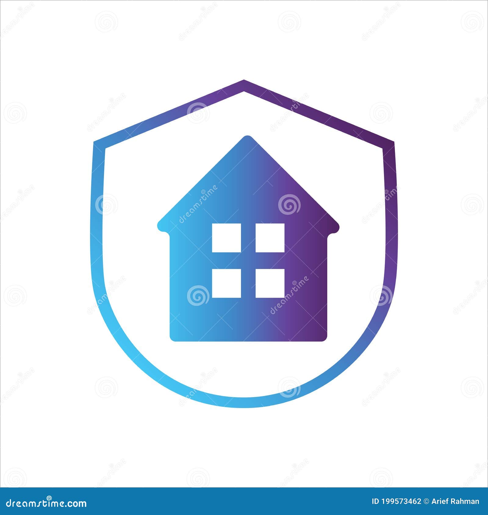 Security Shield Icon. Shield with Home Symbol. Concept of Home Security ...