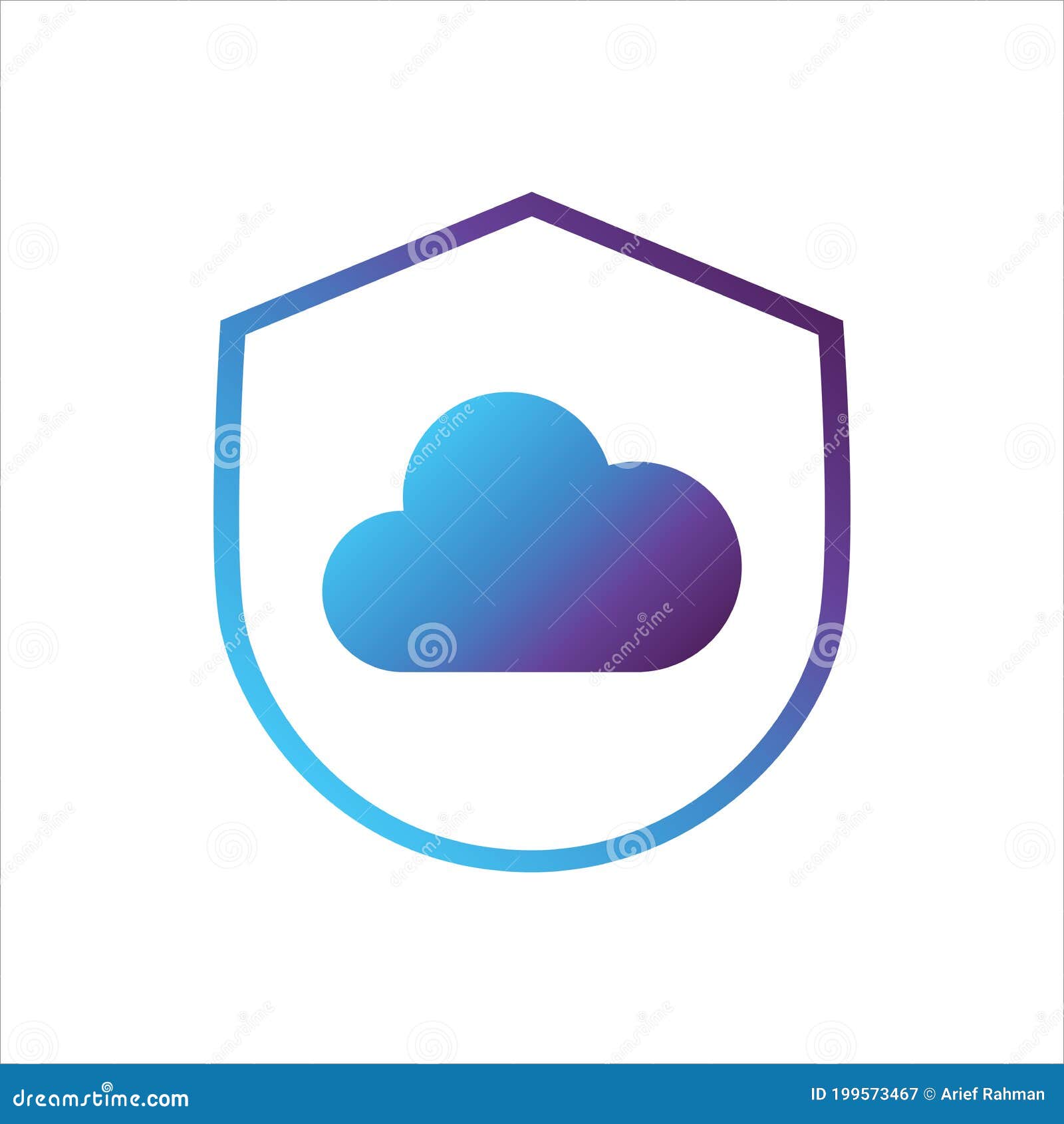 Security Shield Icon. Shield with Cloud Symbol. Concept of Cloud ...