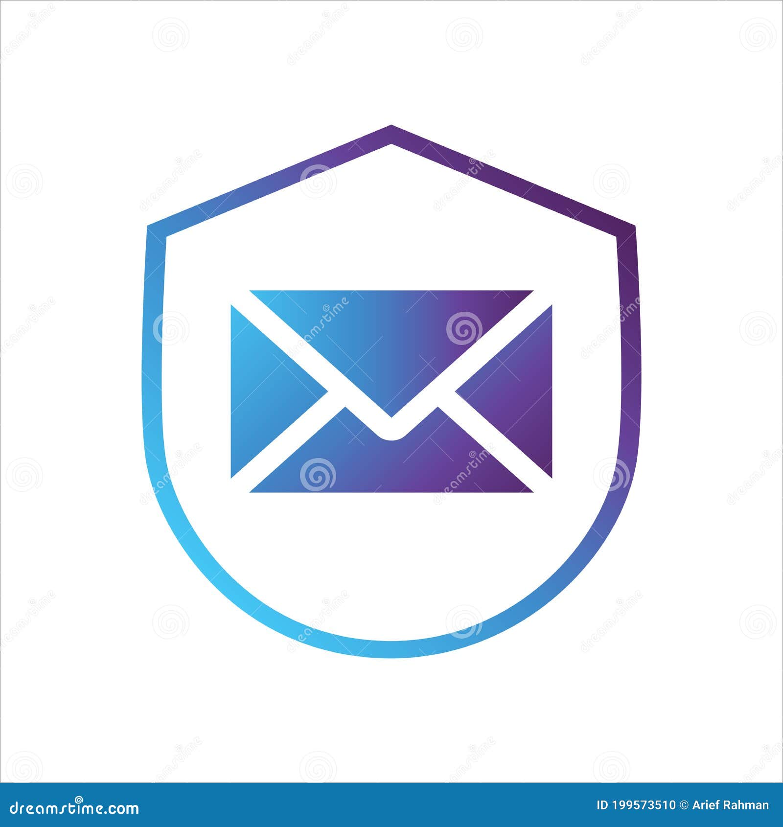 Security Shield Icon. Shield with Mail Symbol. Concept of Message ...