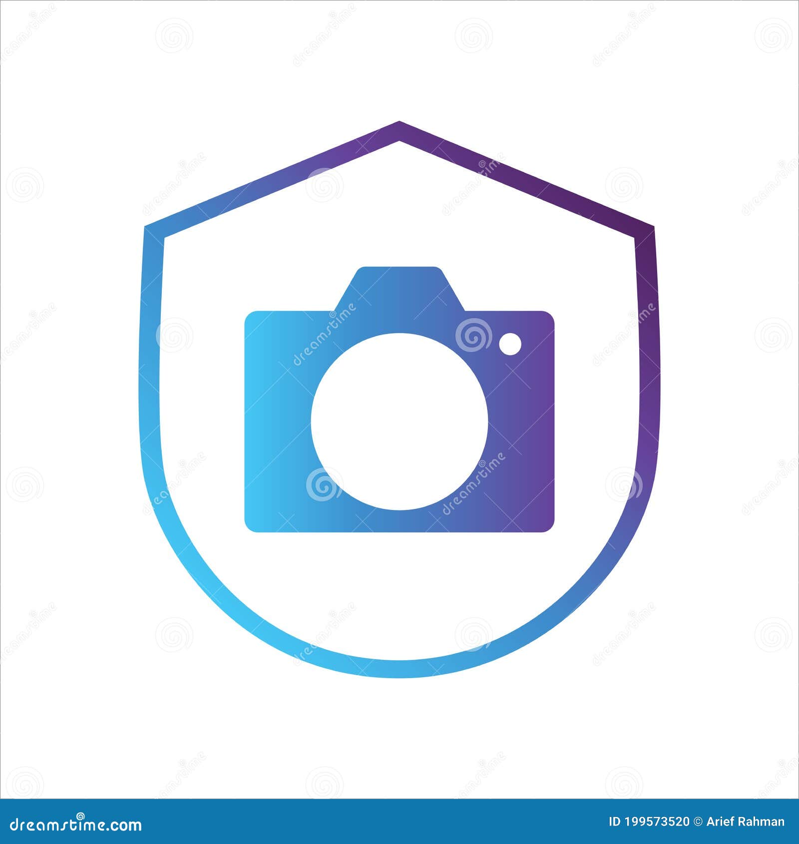 Security Shield Icon. Shield with Camera Symbol. Concept of Multimedia ...