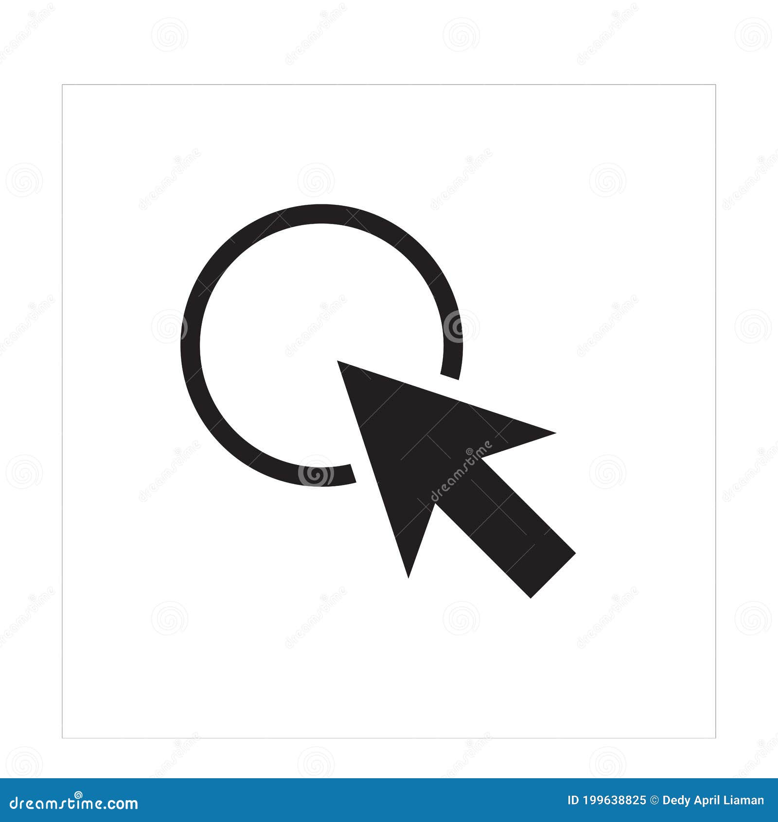 Circle and Arrow Black for Click and Search Logo Stock Vector ...
