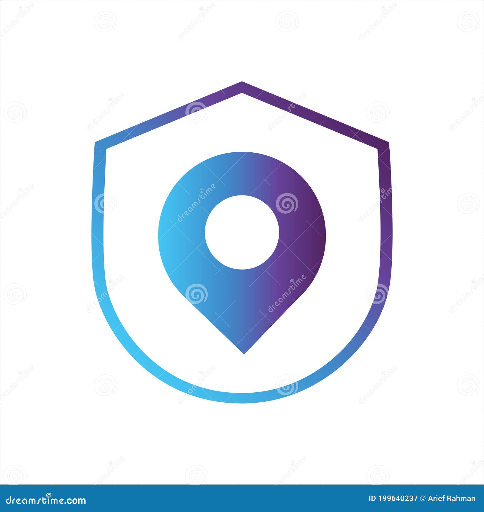Security Shield Icon. Shield with Location Symbol. Concept of Location ...