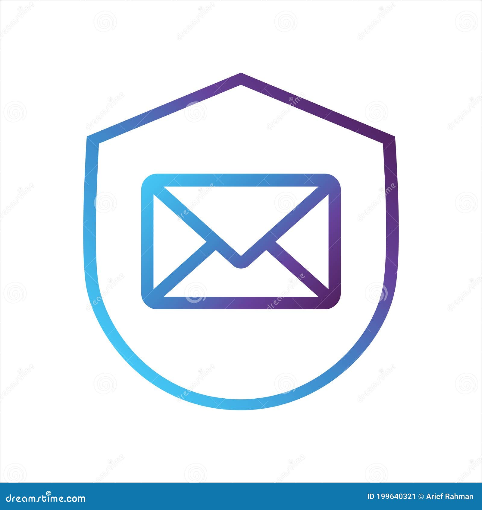 Security Shield Icon. Shield with Mail Symbol. Concept of Message ...