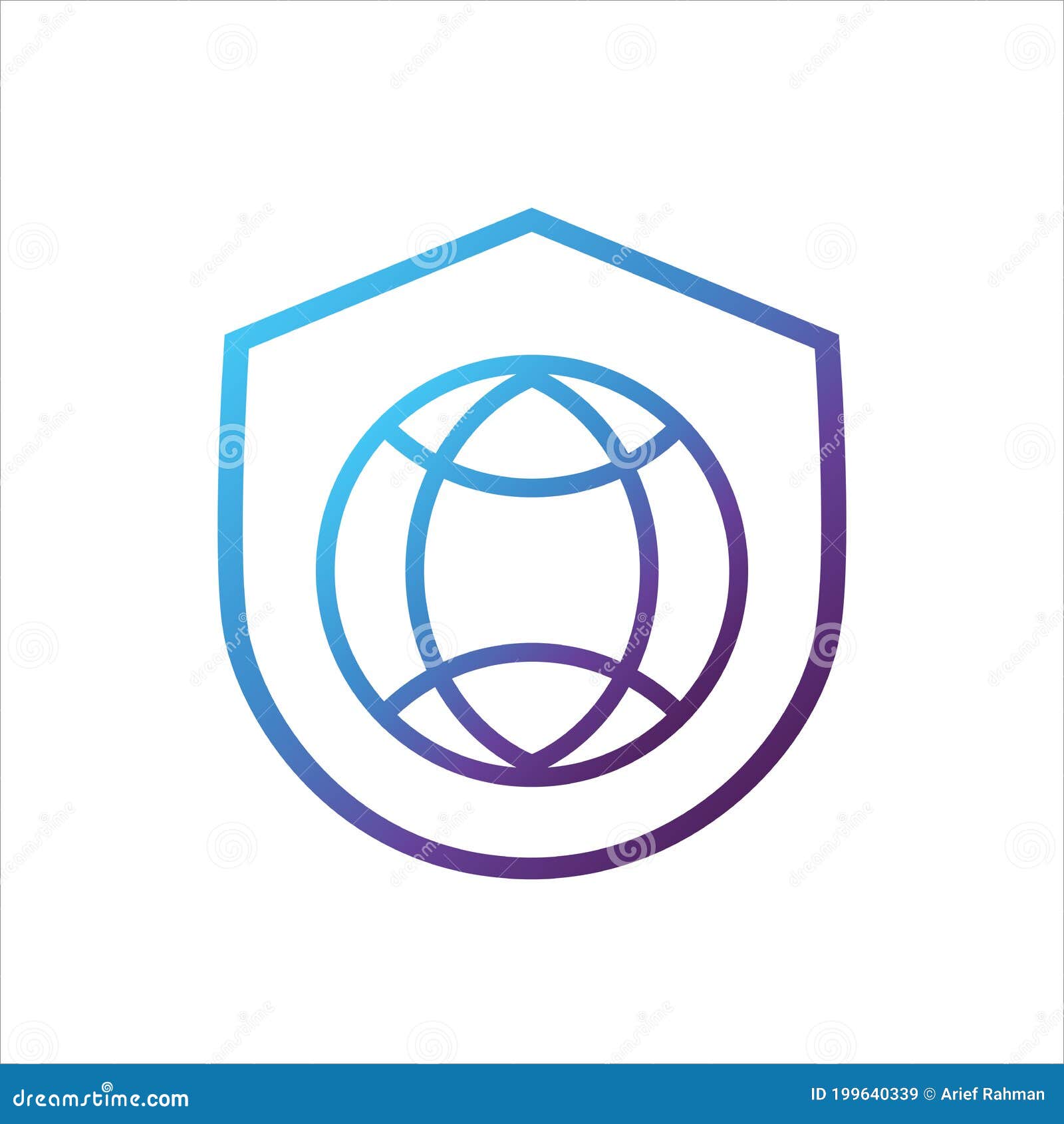 Security Shield Icon. Shield with Globe Symbol. Concept of Global ...
