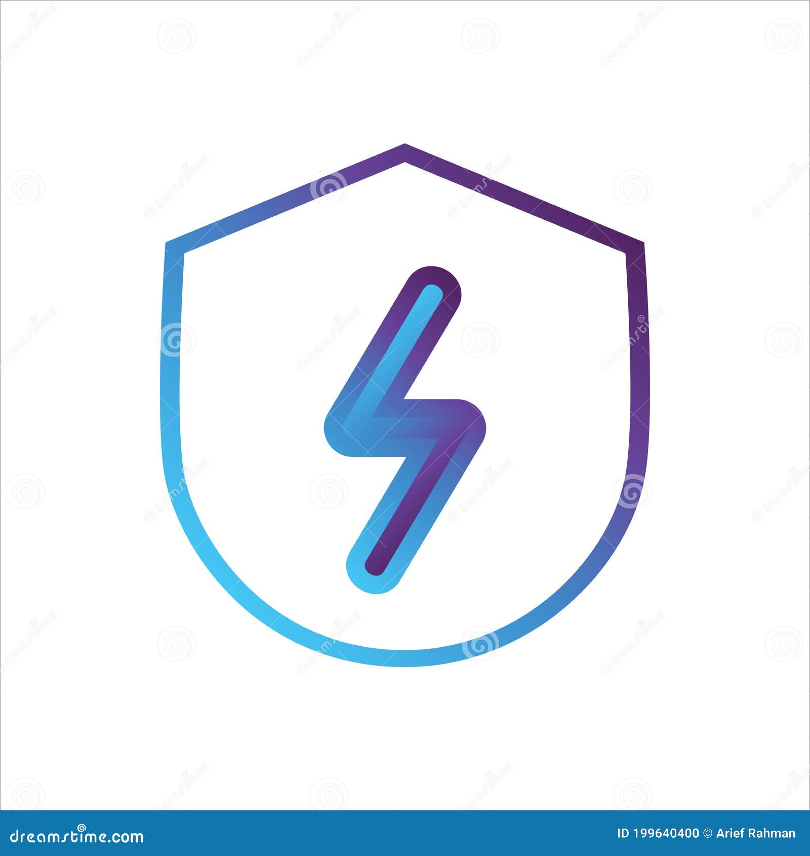 Security Shield Icon. Shield with Power Symbol. Concept of Energy ...