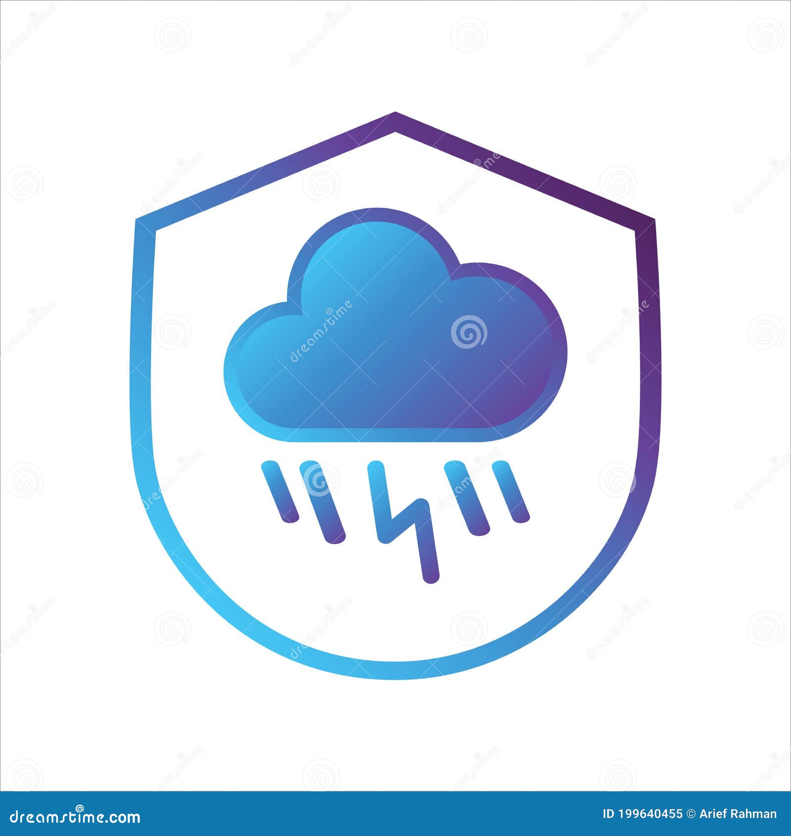 Security Shield Icon. Shield With Weather Symbol. Concept Of Weather ...