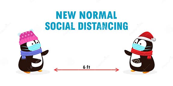 Merry Christmas for New Normal Lifestyle Concept and Social Distancing ...