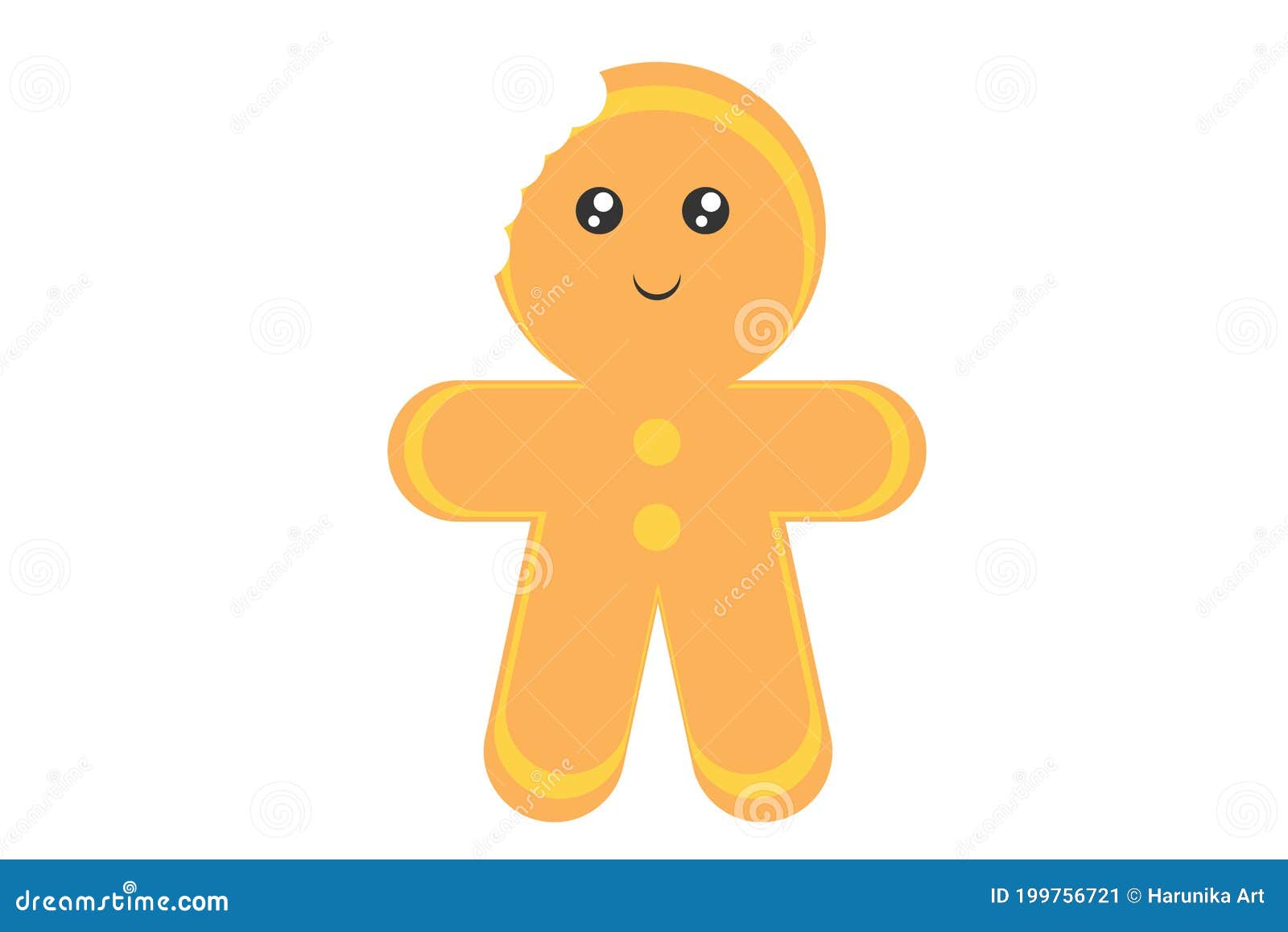Gingerbread Man Bite Vector Illustration | CartoonDealer.com #9060118