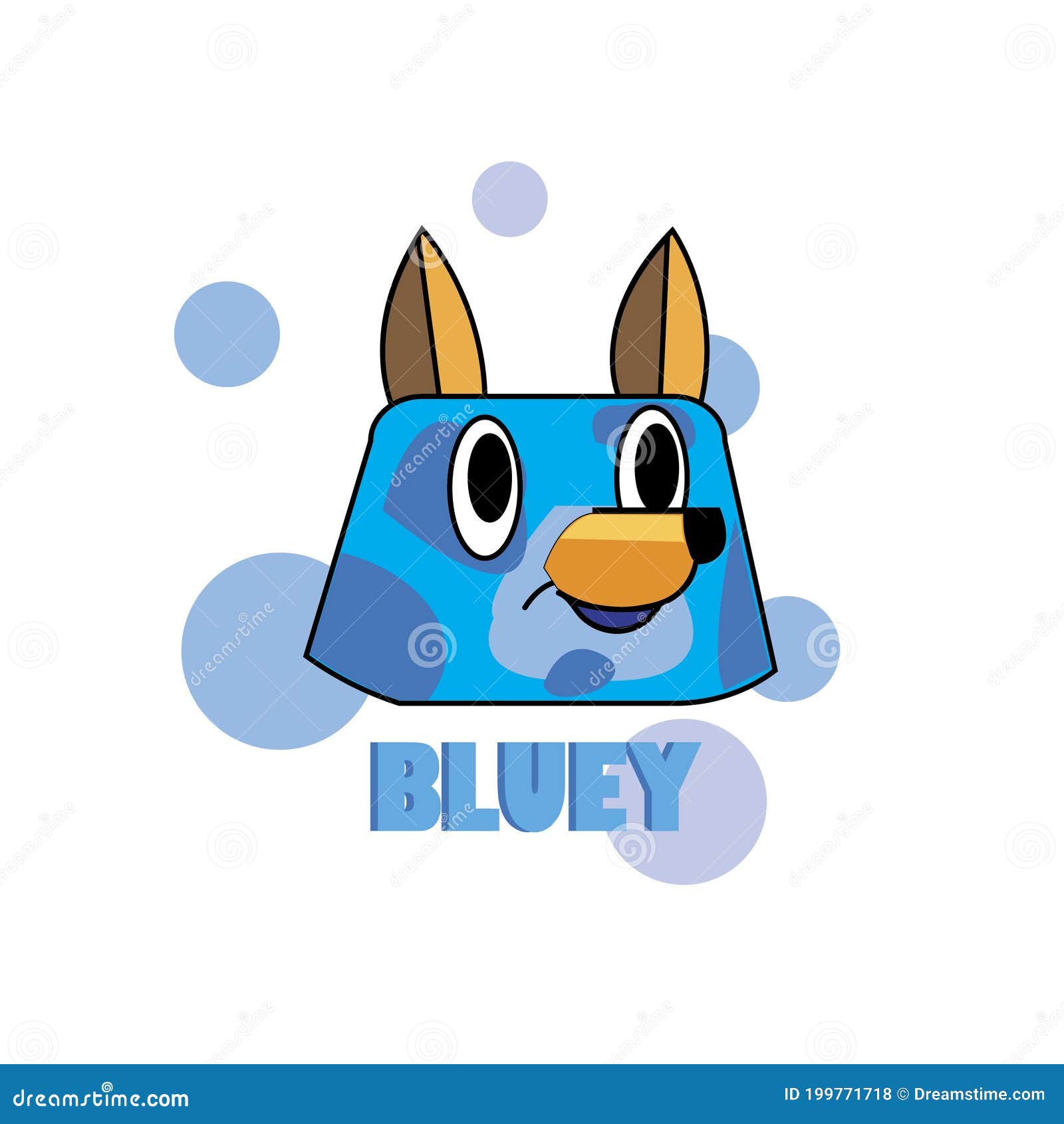 Cute blue dog design stock illustration. Illustration of funny - 199771718