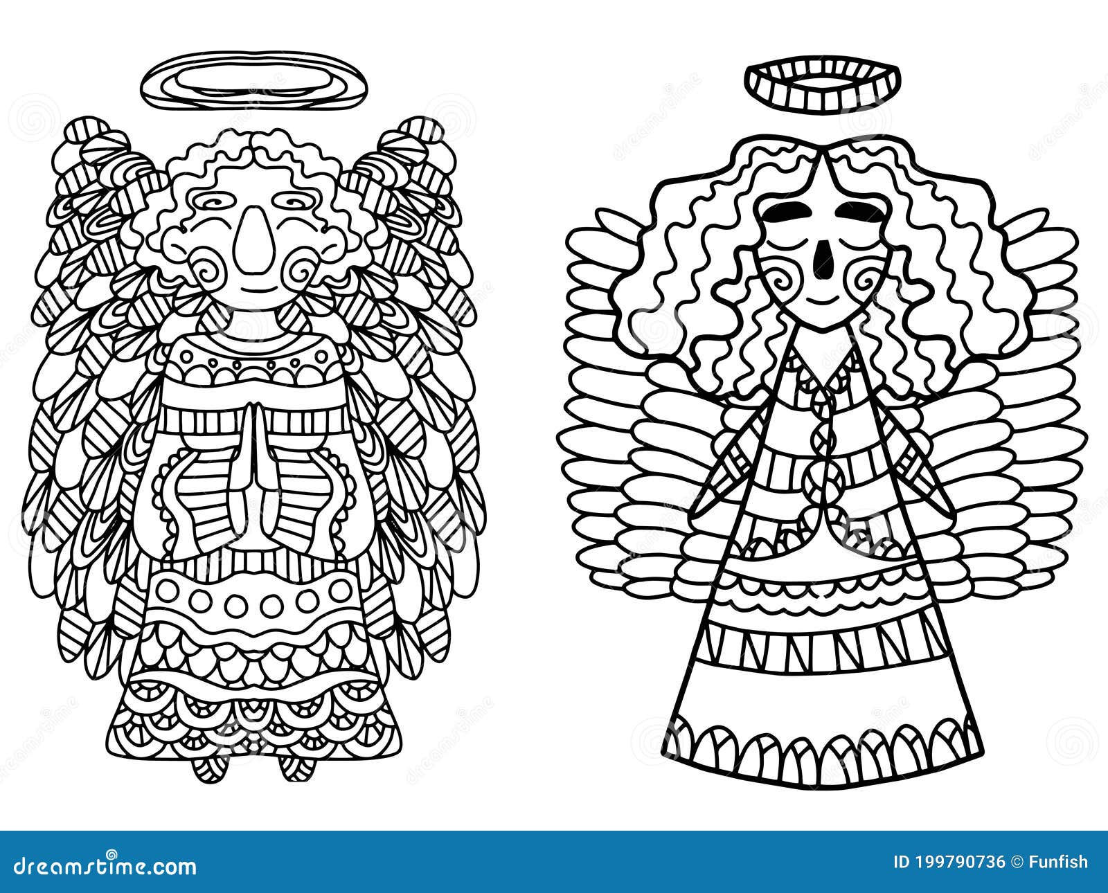 Guardian Easter Contour Angels Stock Vector Illustration Stock Vector ...