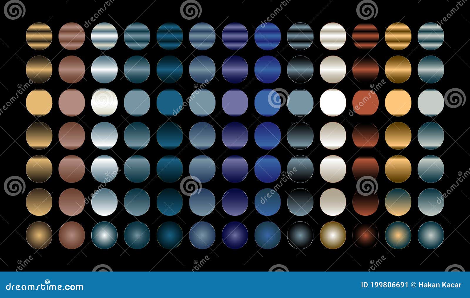 Circle Holographic Gradients Set, Sphere Buttons. Stock Vector ...
