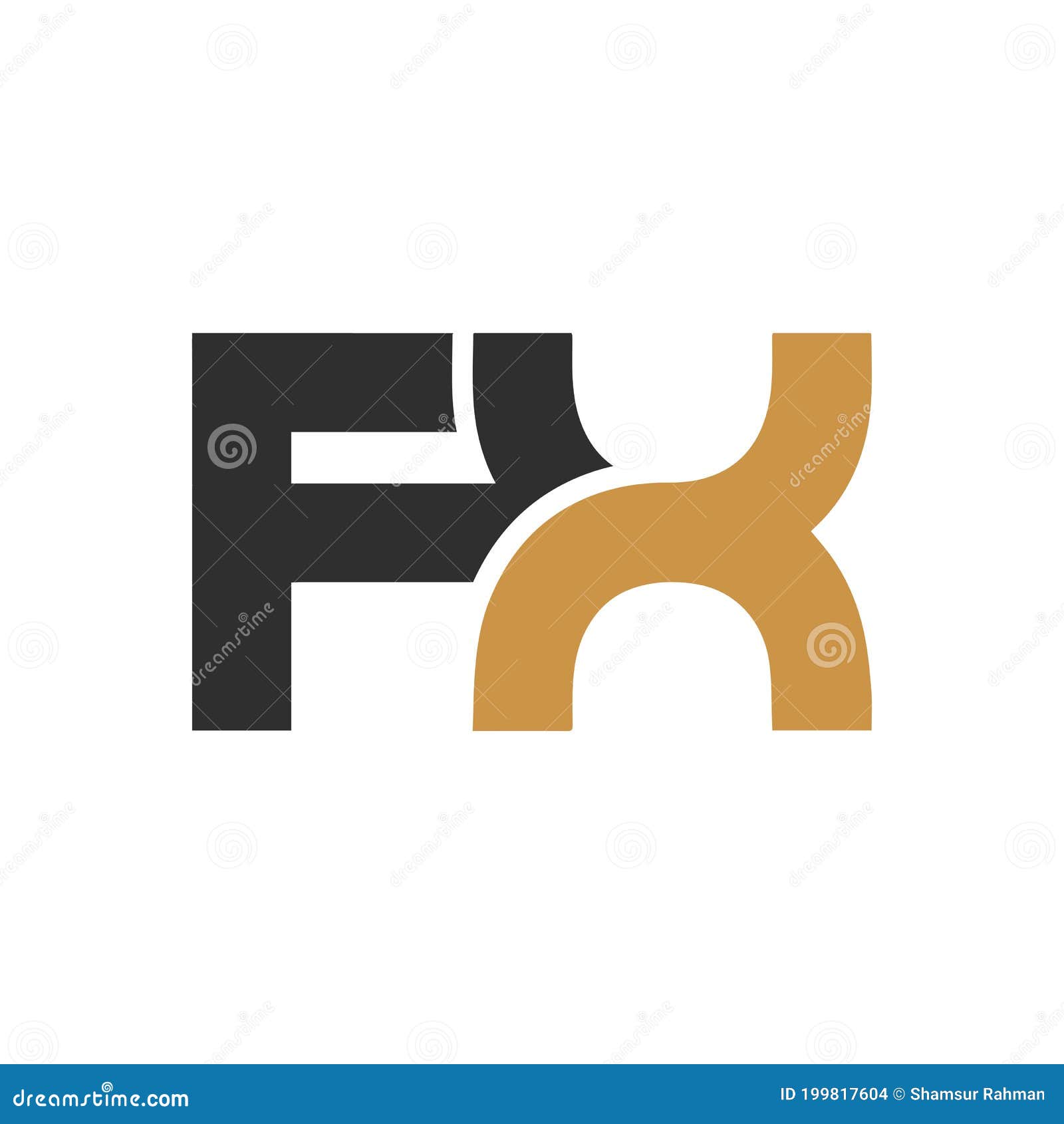 Initial Letter Fx Logo or Xf Logo Vector Design Template Stock Vector ...