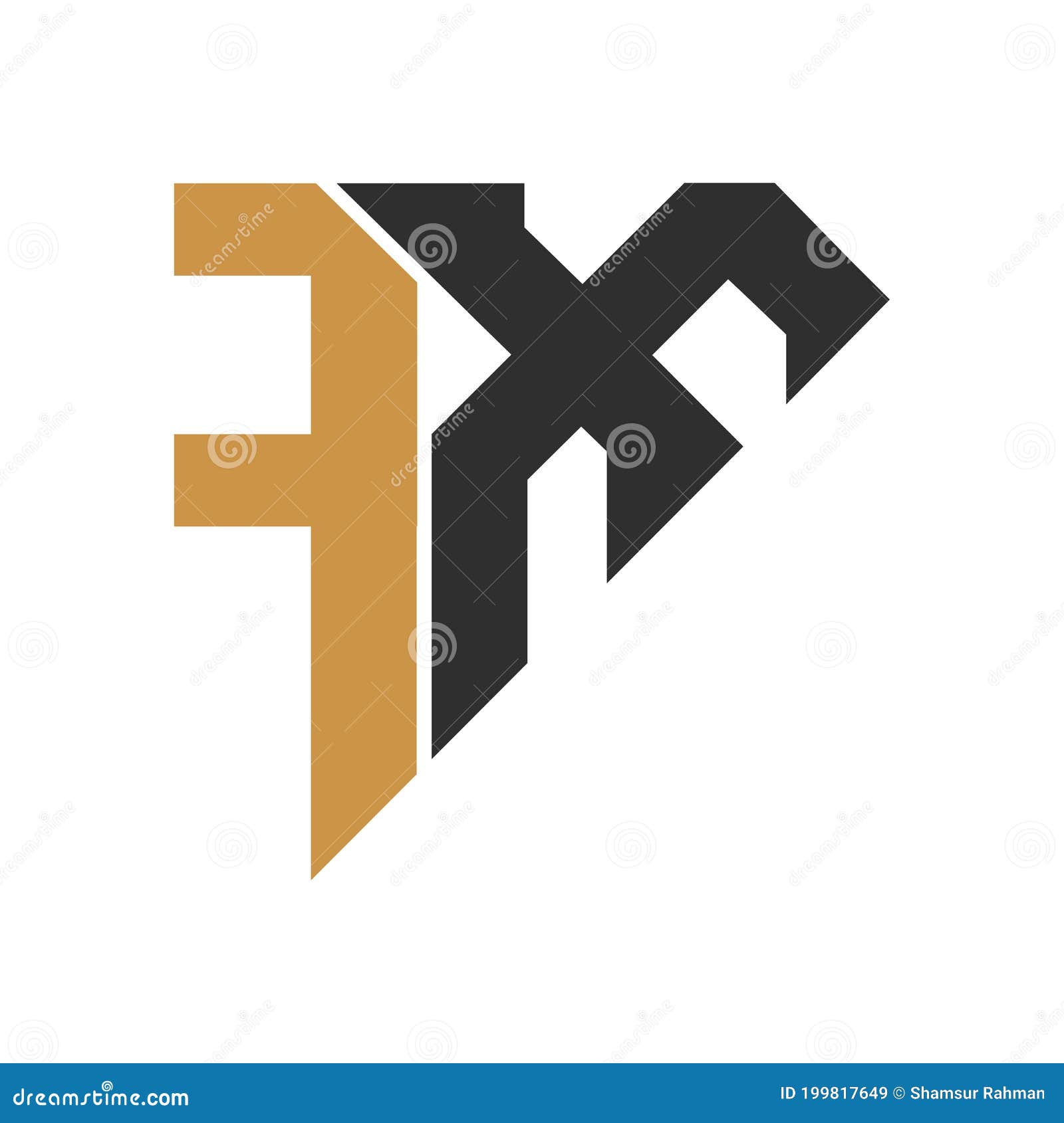 Initial Letter Fx Logo or Xf Logo Vector Design Template Editorial ...